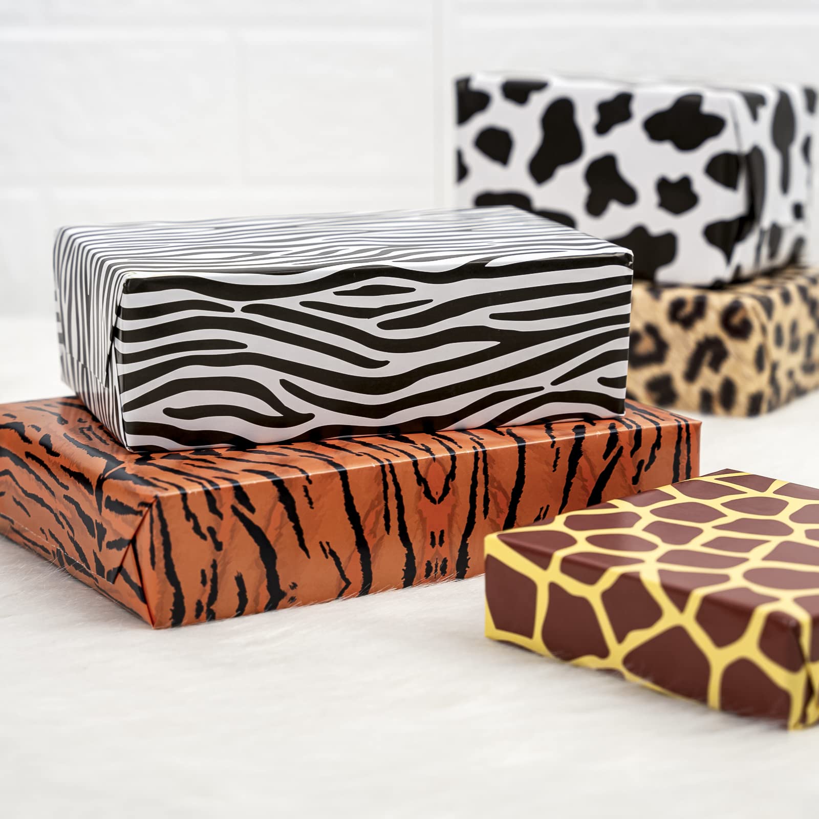 Snapklik.com : LeZakaa Animal Print Wrapping Paper Sheet - Leopard ...