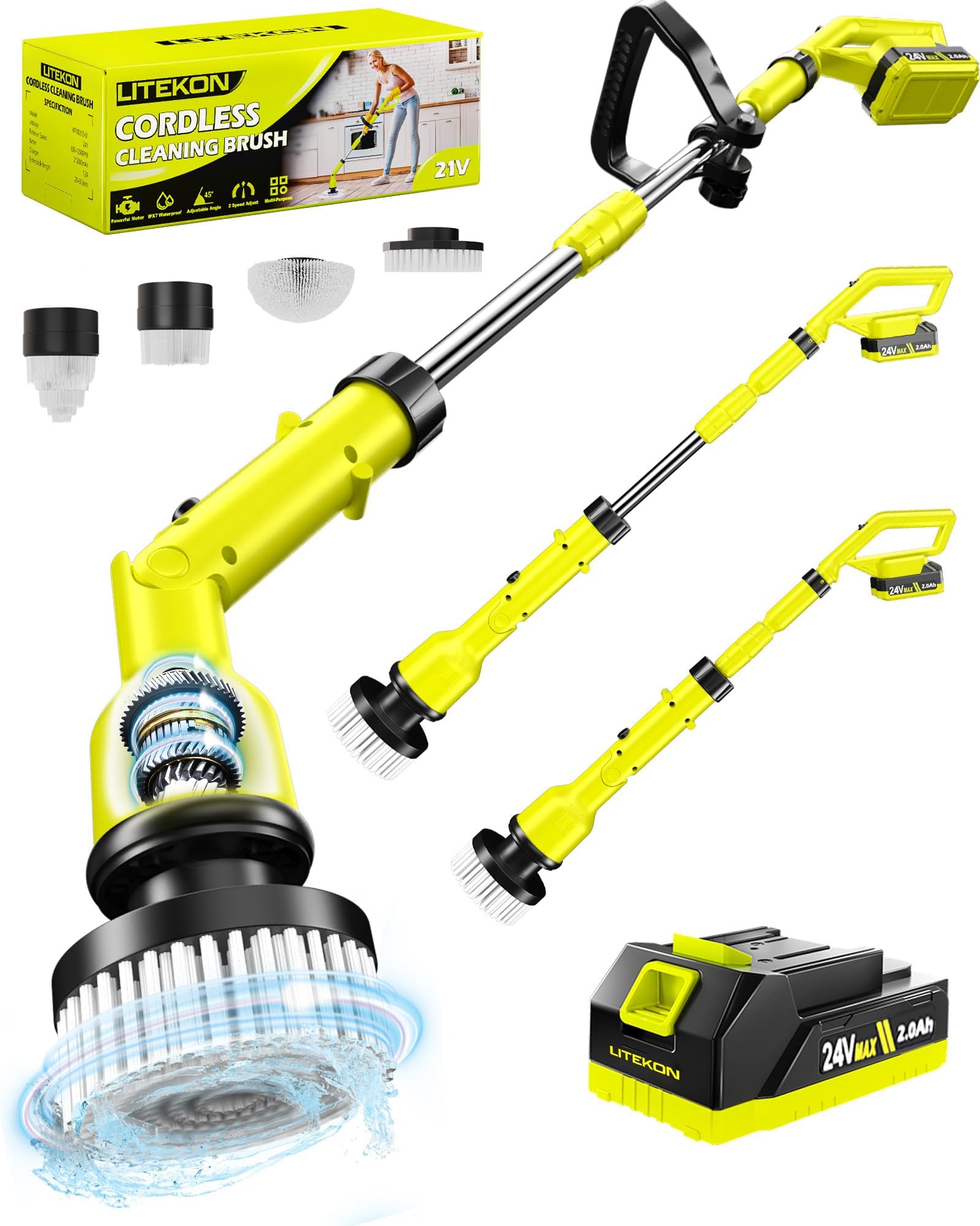 Amazon.com: Electric Spin Scrubber for Cleaning Bathroom 8-in-1 ...