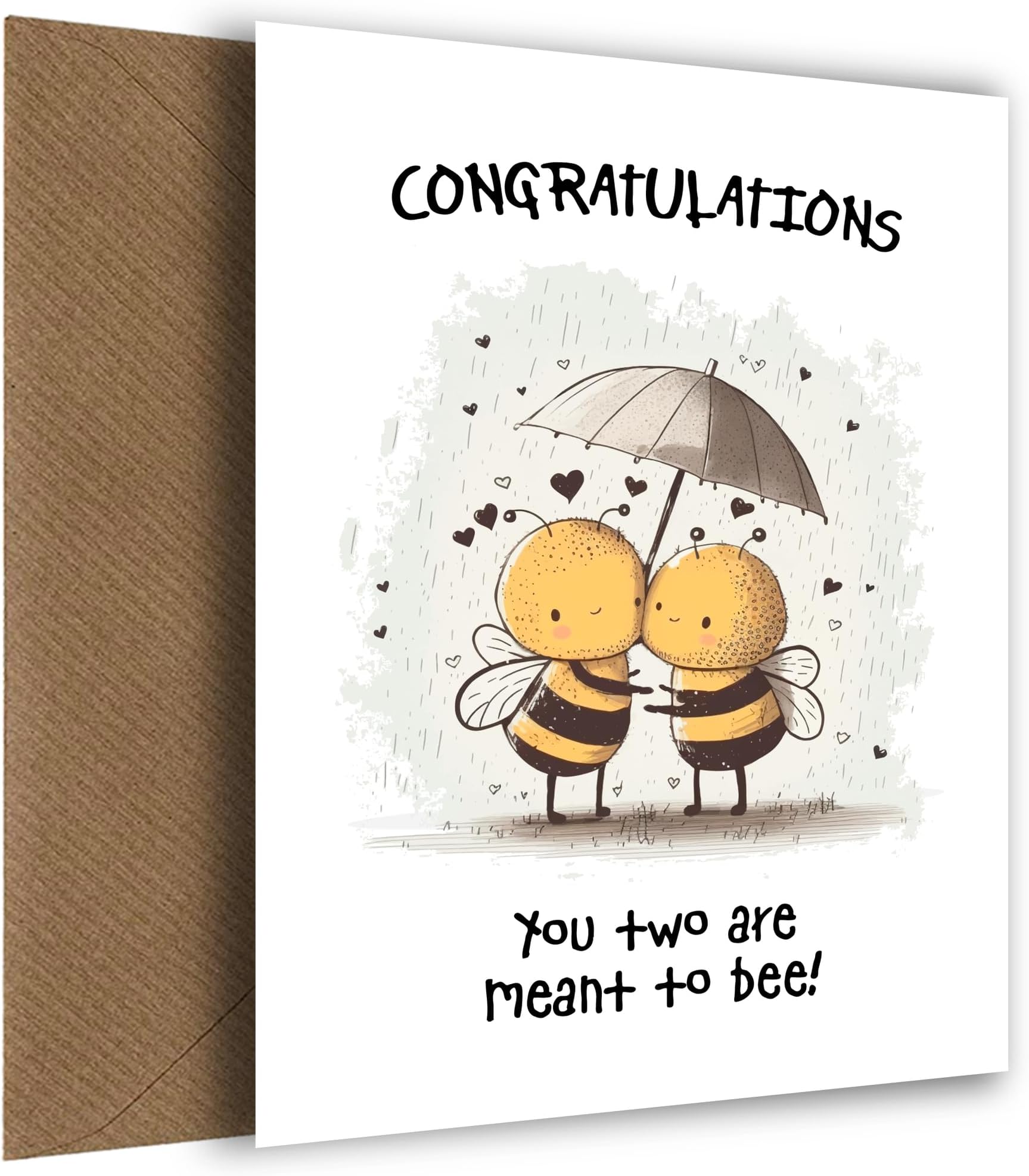 Funny Just Married Card - Meant to Bee - Wedding Cards for Bride and ...