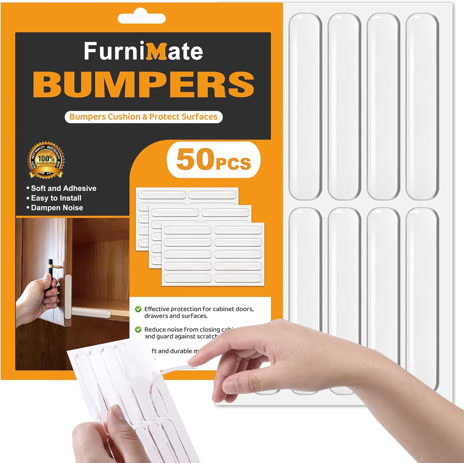 FURNIMATE Door Slam Silencer Stopper 50PCS, Anti Door Slam, Door ...