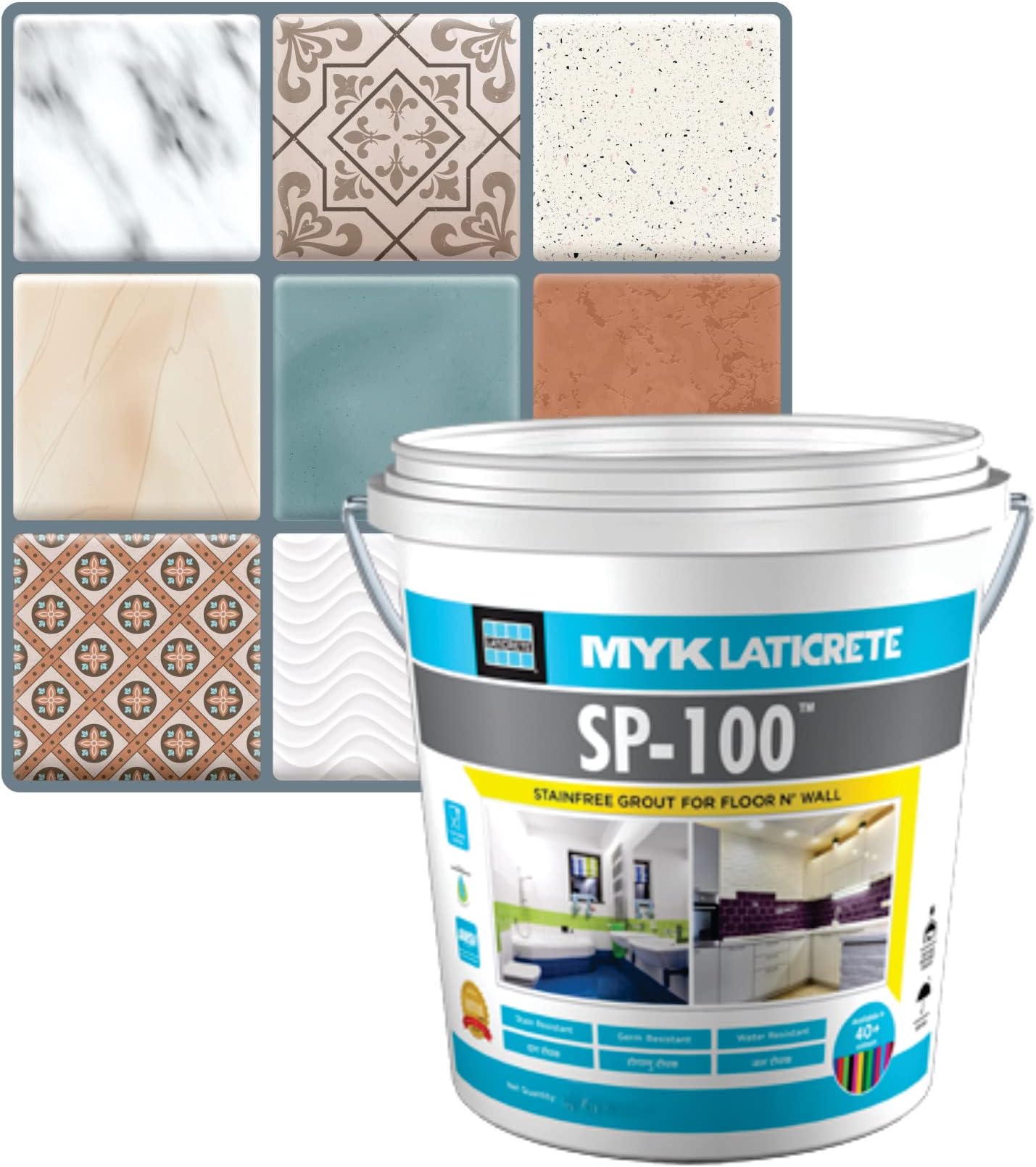 MYK LATICRETE SP-100 Epoxy Grout For Floor & Wall (85 Almond) 5kg ...