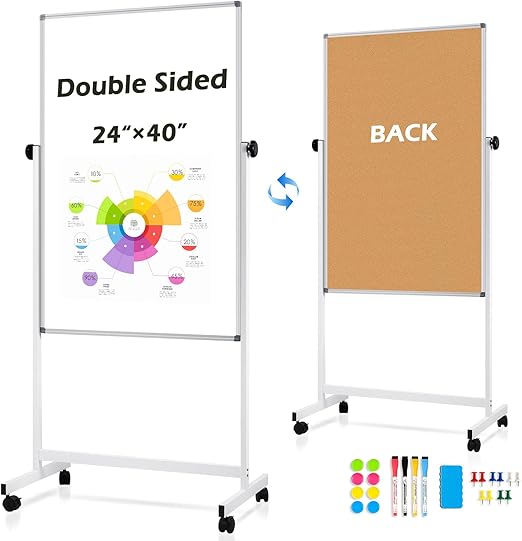 Amazon.com : QUEENLINK Mobile Whiteboard with Stand, Height Adjustable ...