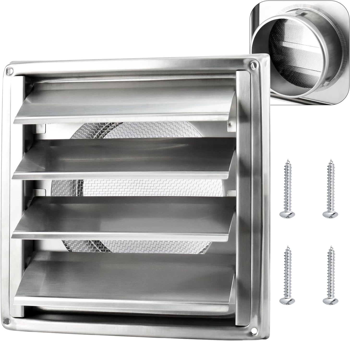 Amazon.com: FRESH SPEED 4 Inch Dryer Vent Cover Outside Stainless Steel ...