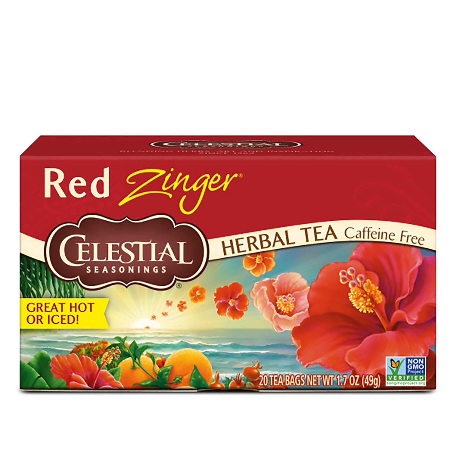 Amazon.com : Celestial Seasonings Hibiscus Tea, Red Zinger Herbal Tea ...