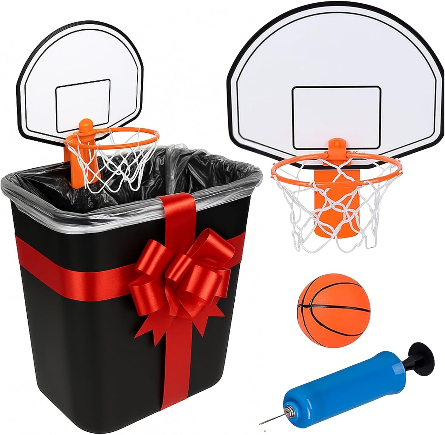 Amazon.com: ArtCreativity Mini Basketball Hoop Trash Can Set, Includes ...