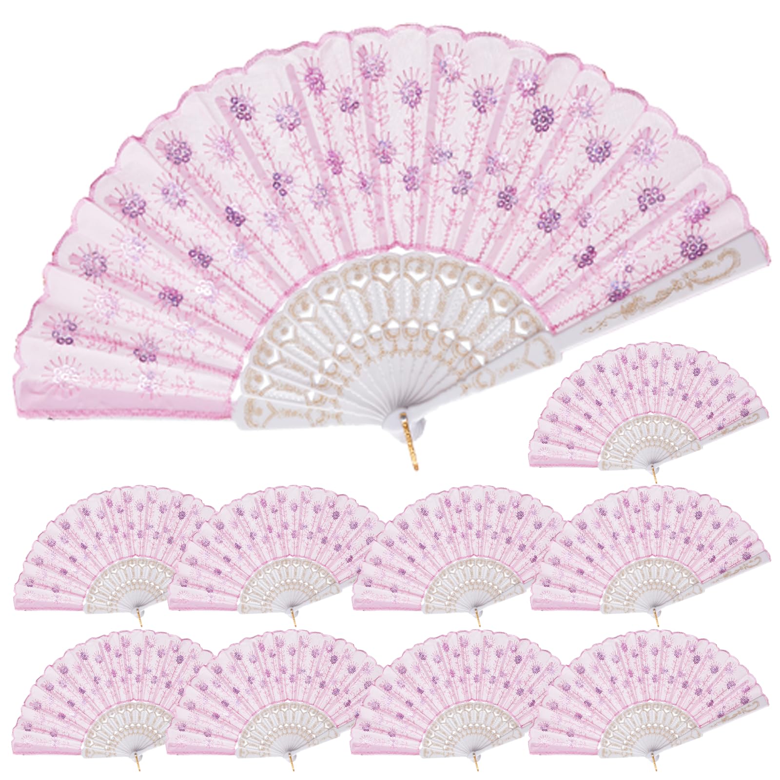 Amazon.com: QIRMIZI 30 PACK Fabric Folding Handheld Fans, Perfect for ...