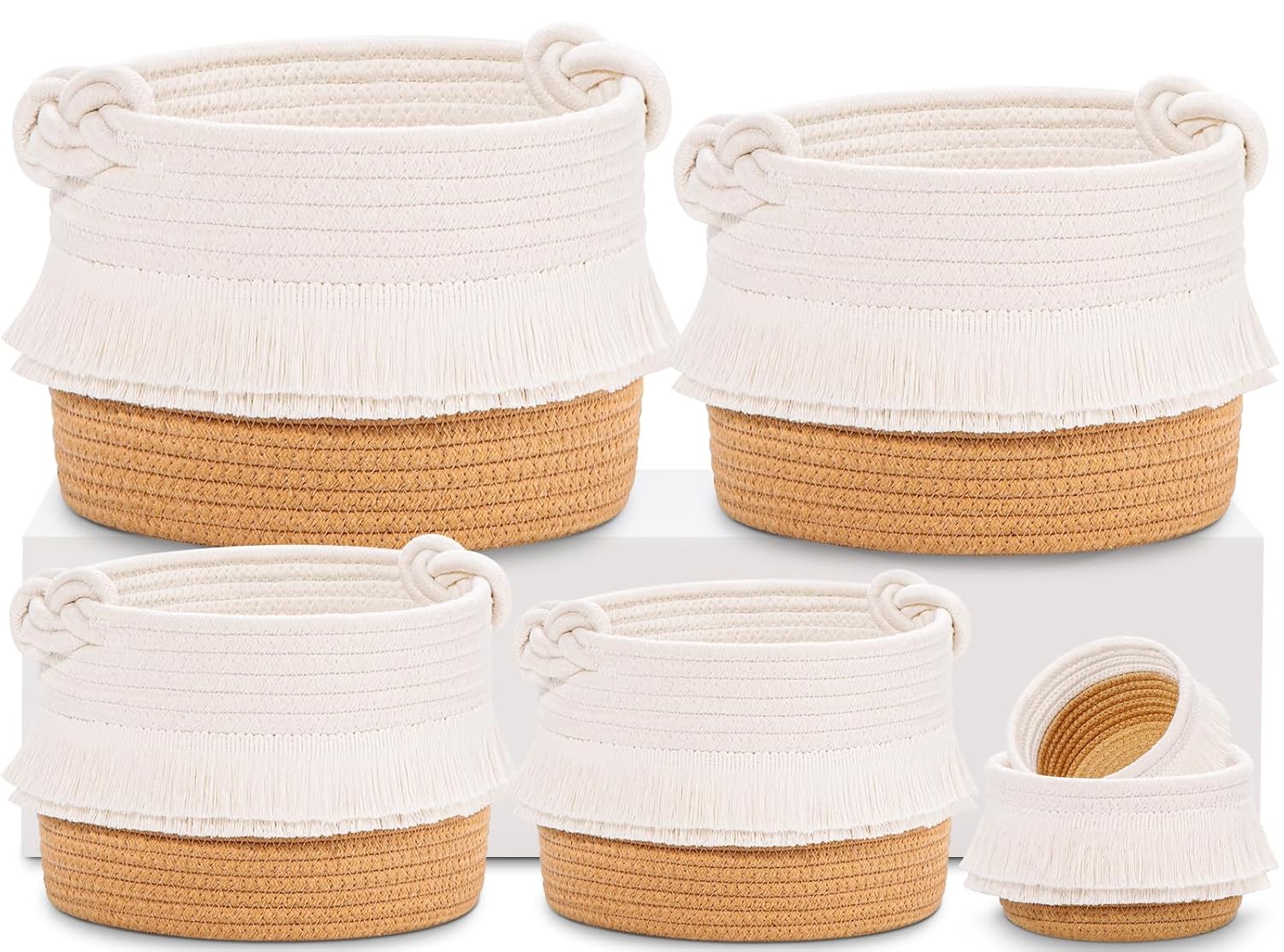 Amazon.com: HLWDFLZ 6-Piece Decorative Rope Storage Set Woven Rope ...