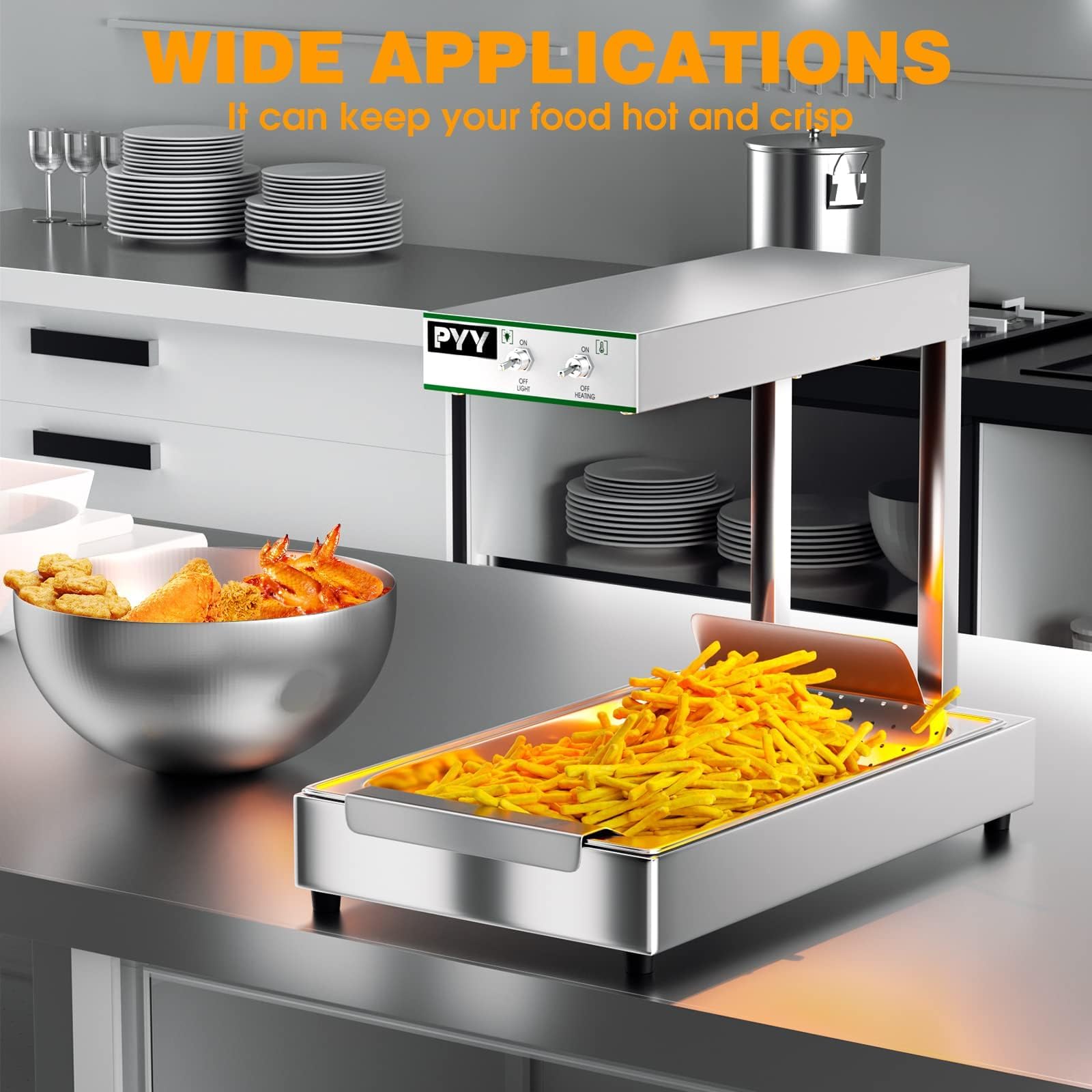 PYY French Fry Warmer Food Warmer Fries Countertop Food Heat Lamp for ...
