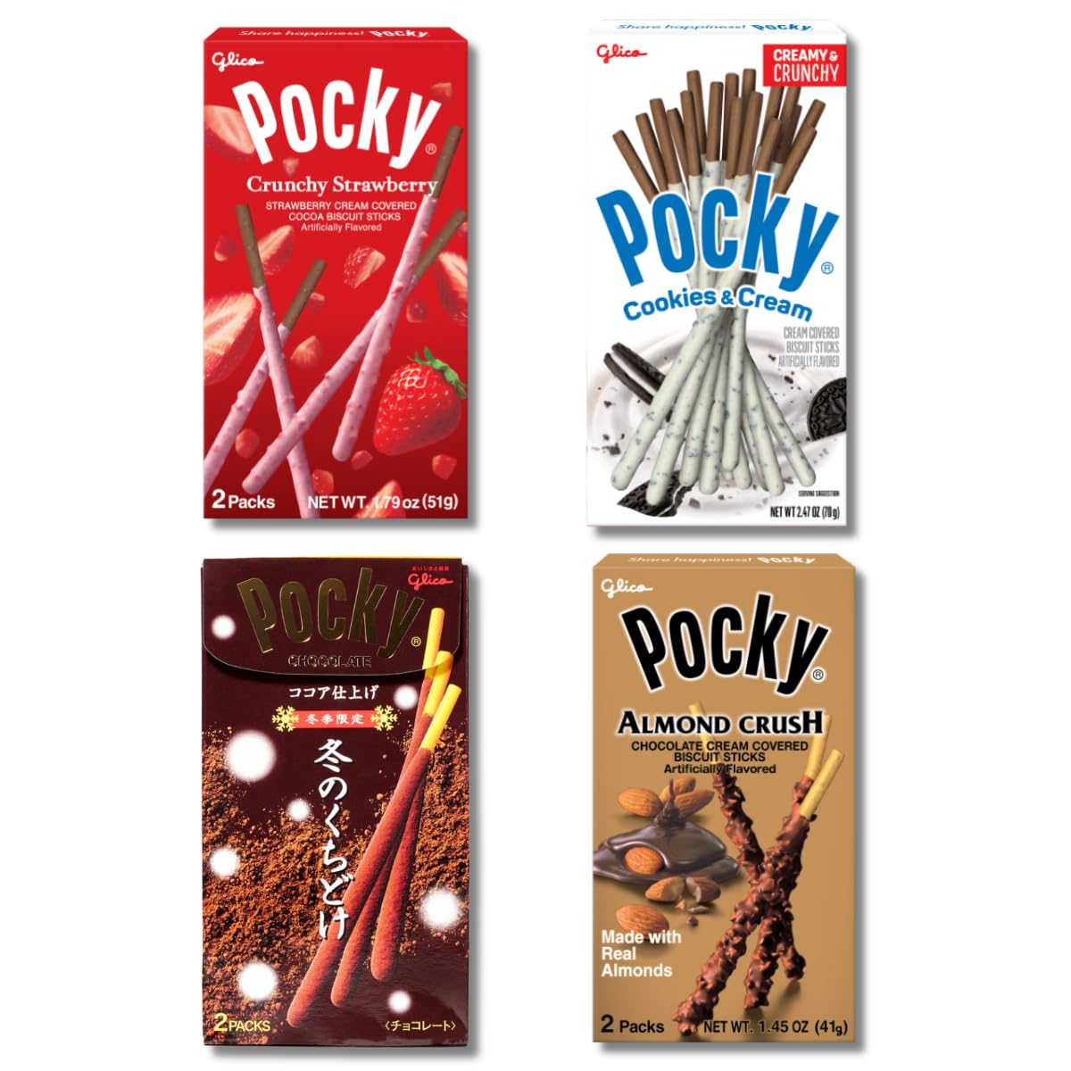 Amazon.com : UNHA'S ASIAN SNACK BOX Glico Pocky Sticks (5 Packs/10.57oz ...