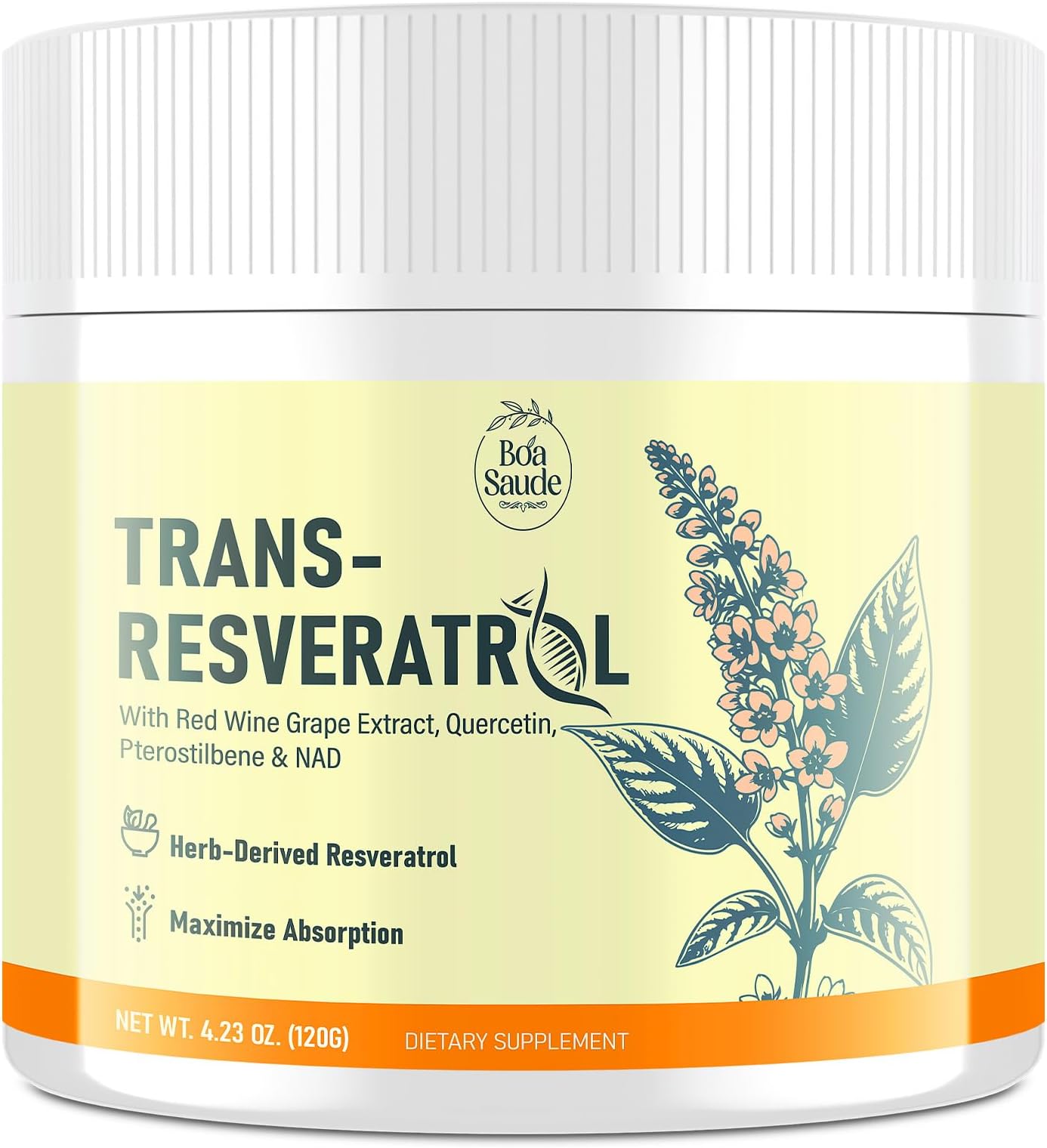 Amazon.com: BoaSaude Trans-Resveratrol Powder Supplement with Red Wine ...