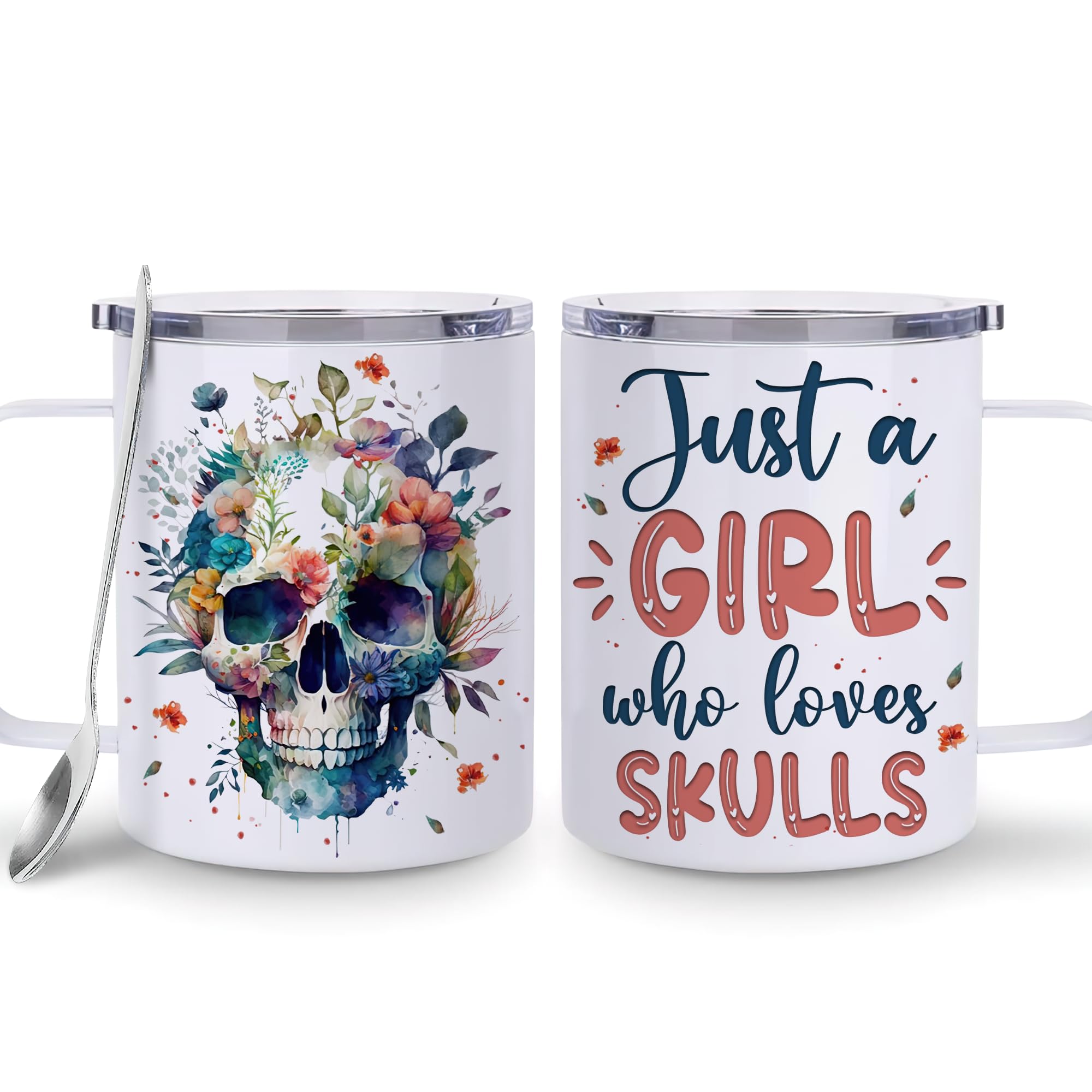 Amazon.com: Hyturtle Skull Cup Gifts Skull Lovers - Just A Girl Who ...