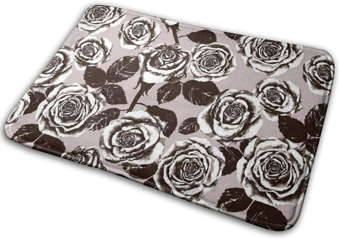 Amazon.com: DFIJGN Welcome Door Mat Mauve Roses Outdoor Entrance Rug ...