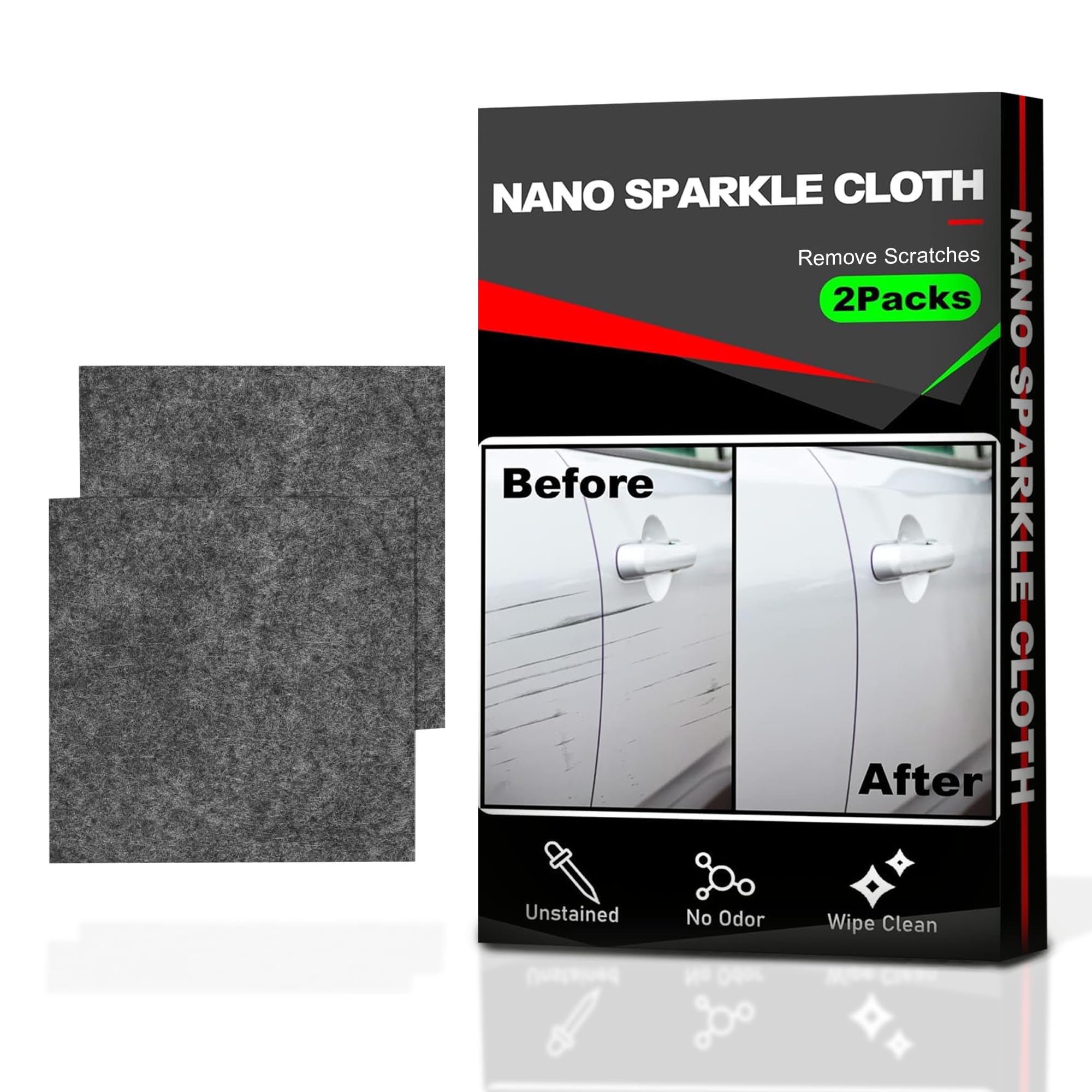 Fsdhn Nano Sparkle Cloth Scratch Remover, 2 Pack - Includes Disposable ...