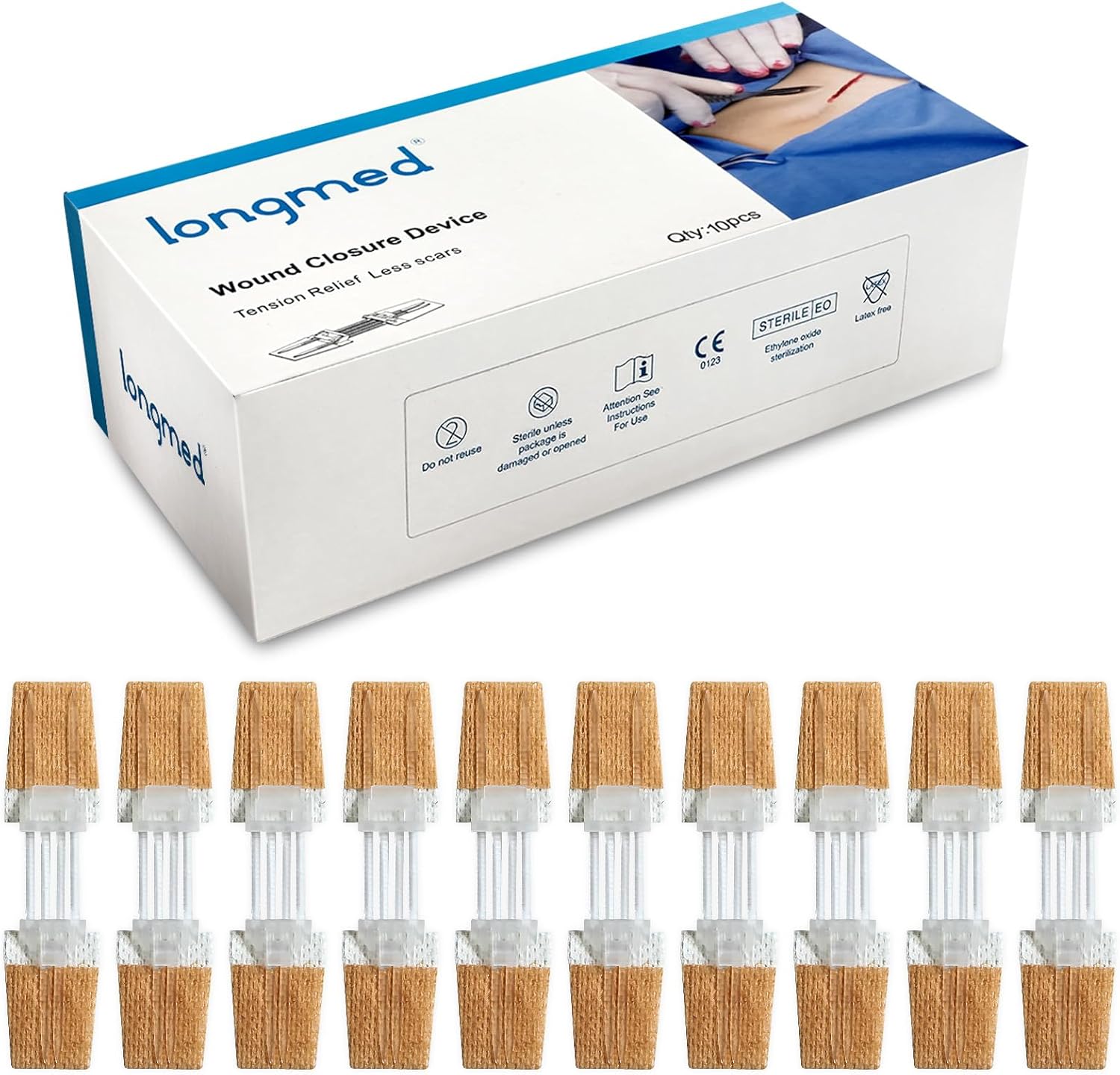 Amazon.com: Emergency Wound Closure Device 10 Pcs Zip Stitch Wound ...