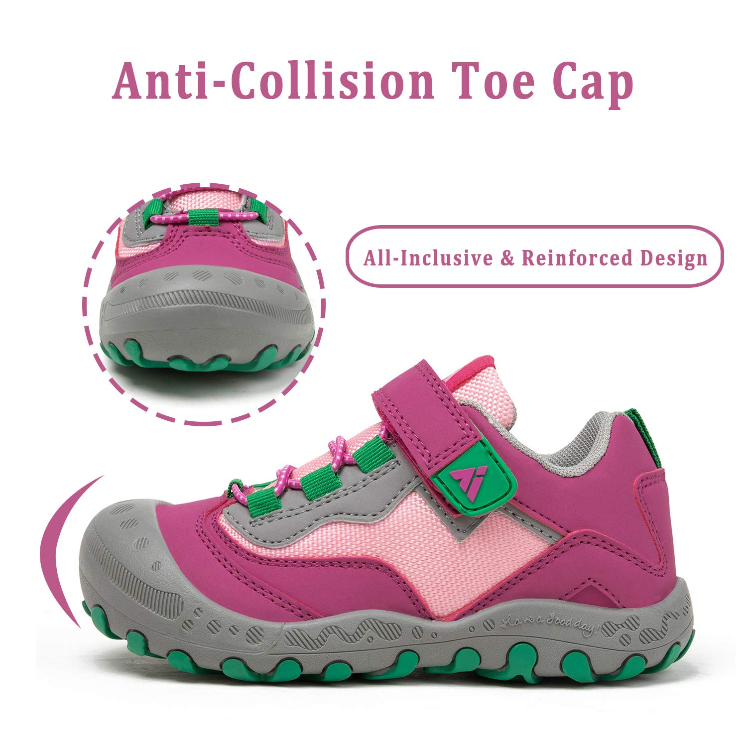 Snapklik.com : Boys Girls Hiking Shoes Kids Anti Collision Hiking Boots ...