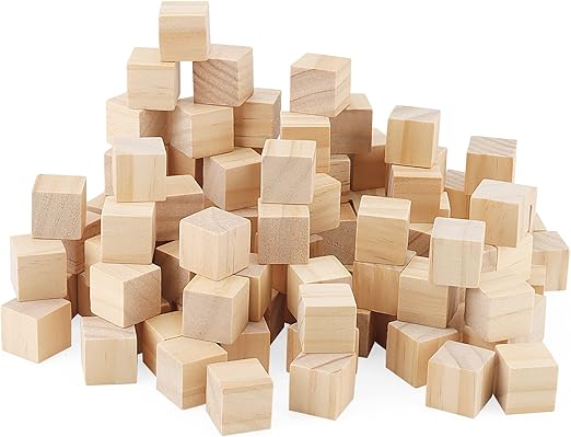 Amazon.com: LEXININ 300 PCS 3/4 Inch Small Wooden Cubes, 2cm Unfinished ...