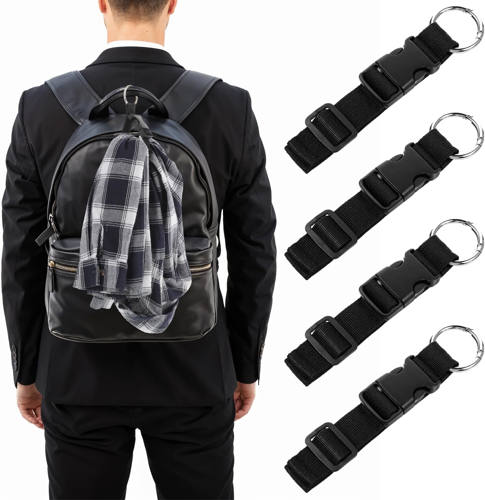 Amazon.com: AOZUO Add a Bag Luggage Straps, 4pcs Jacket Gripper ...