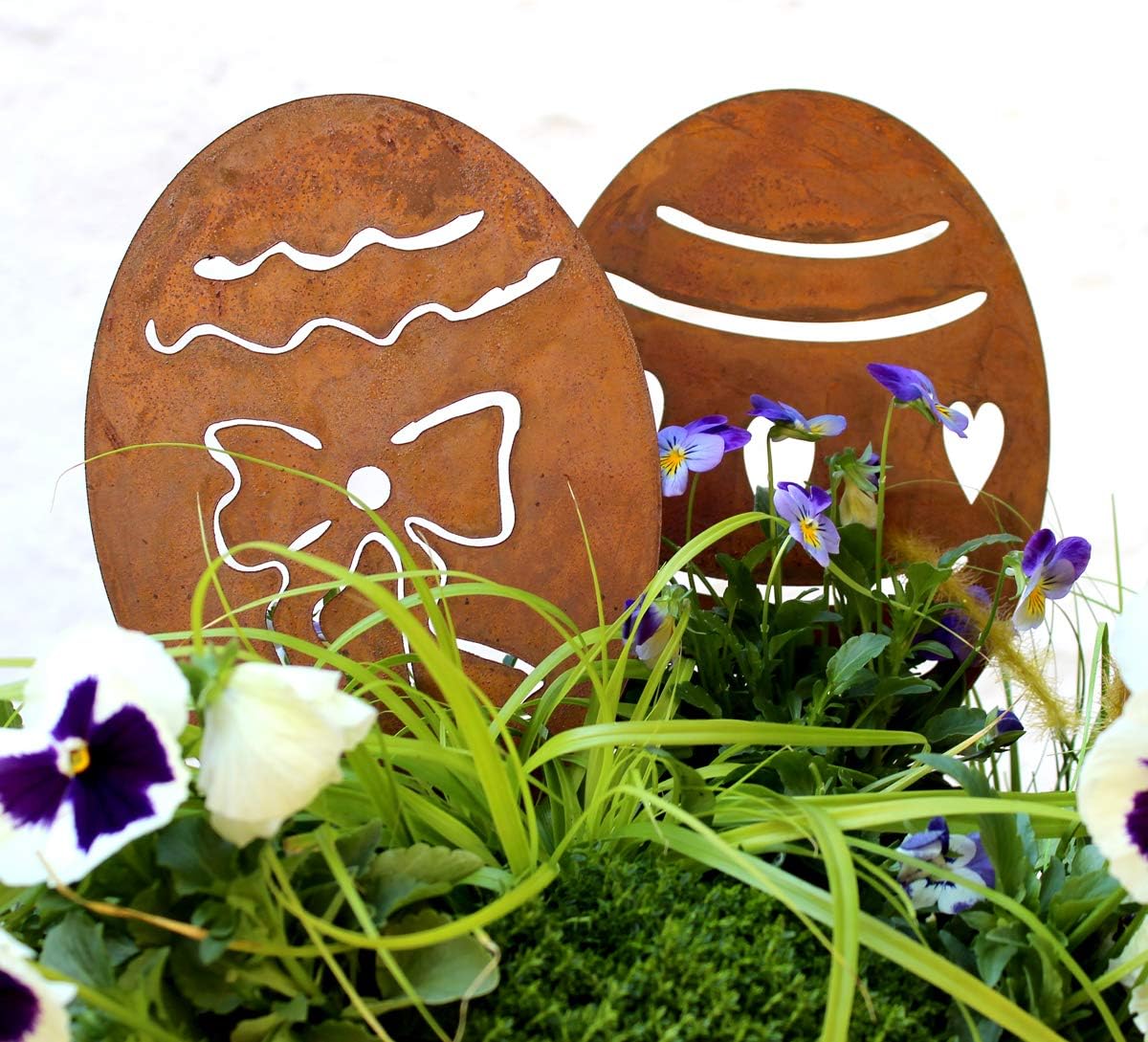 Rostikal Gartendeko Figuren Osterhase 27 cm hoch Osterdeko Tischdeko ...