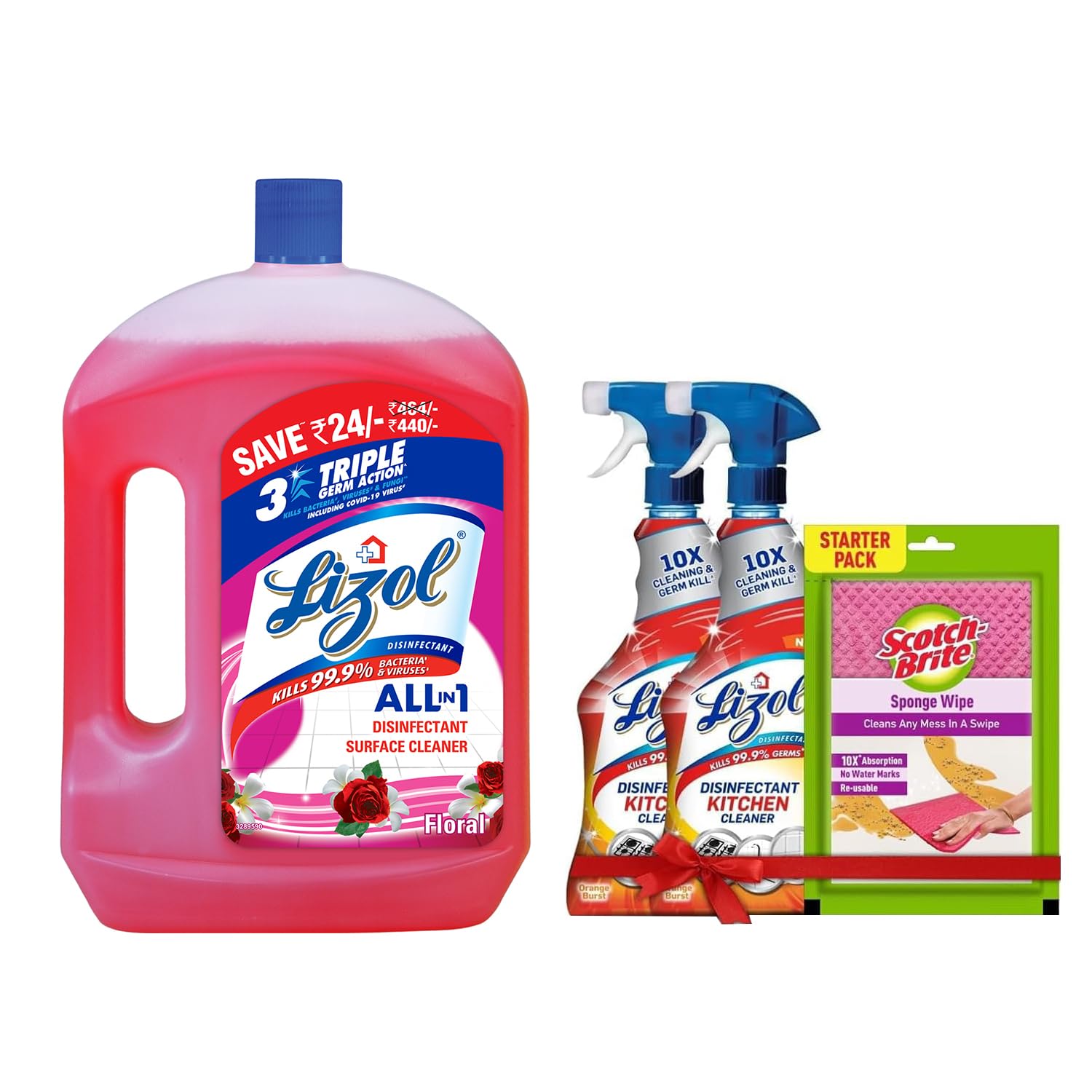 Lizol Disinfectant Surface & Floor Cleaner Liquid, Floral - 2 Litre ...