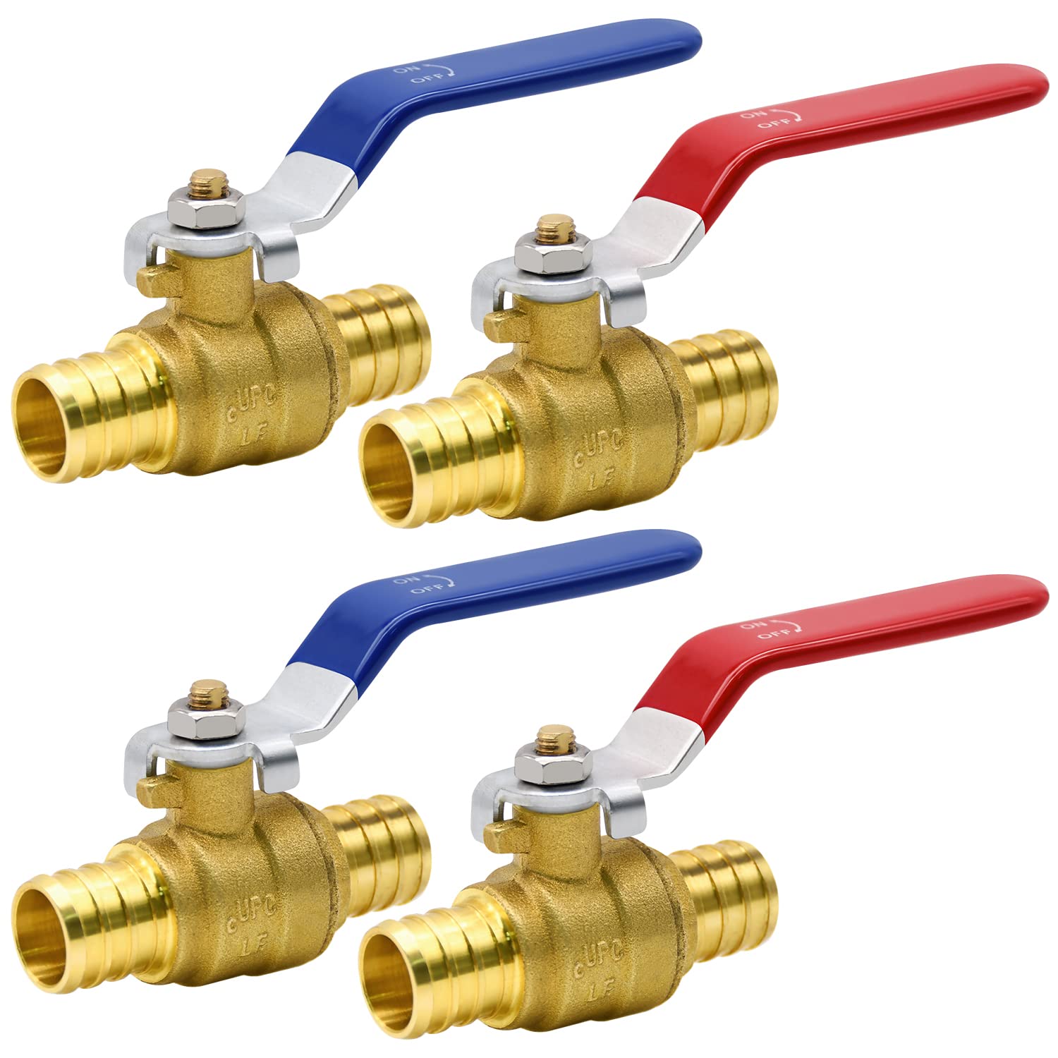 Amazon.com: 4pcs PEX Ball Valves, 3/4" PEX Brass Full Port Shut Off ...