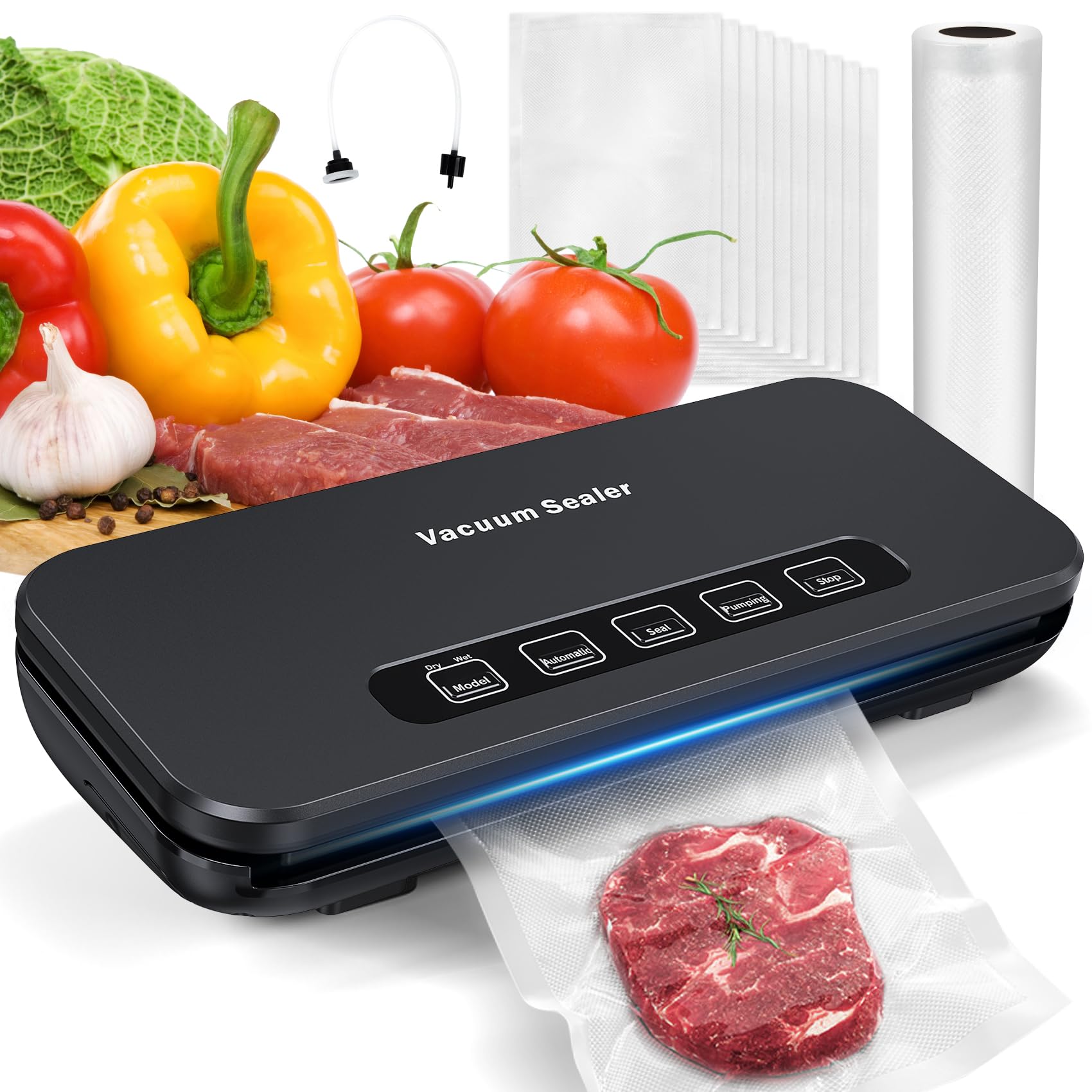 Snapklik.com : Automatic Vacuum Sealer For Food, 5-in-1 Food Saver ...