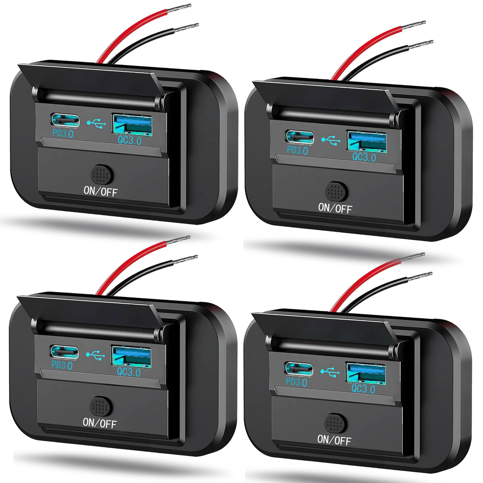 Amazon.com: 4PCS 12V RV USB Outlet with Power Switch, Vadaxx 54W Dual ...