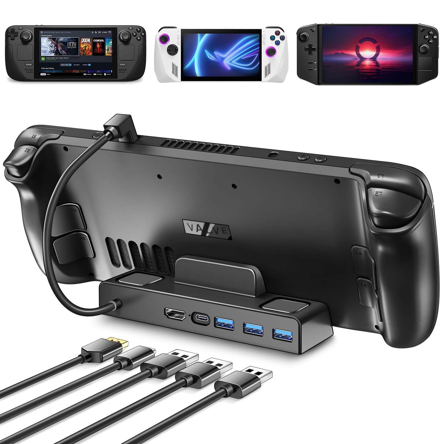Buy ivoler5-in-1 Steam Deck Dock Stand, USB-C Hub with HDMI 2.0 4K@60Hz ...