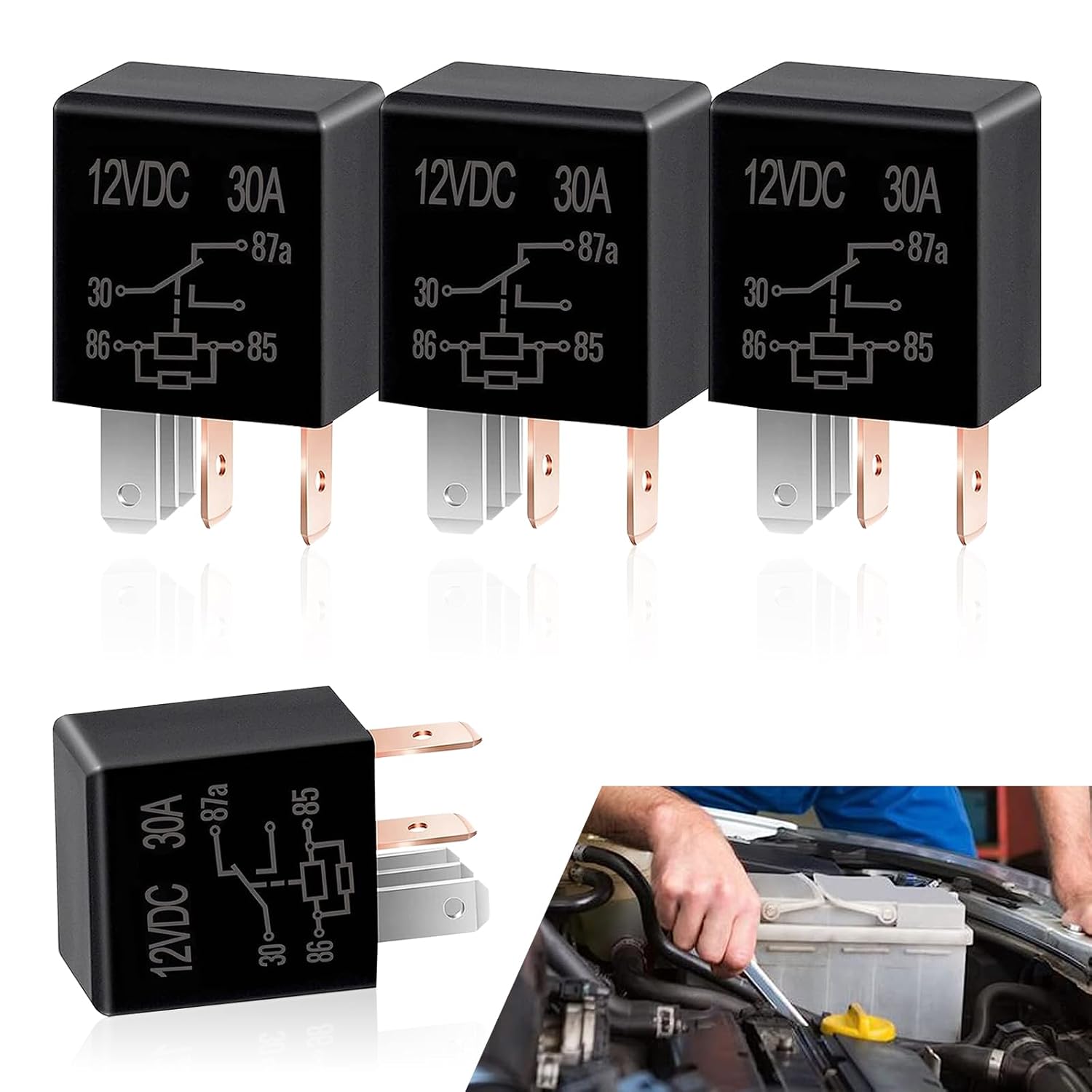 Amazon.com: nodteem 4 PCS Automotive Relay Switch Kit, 5 Pin DC 12V 30A ...