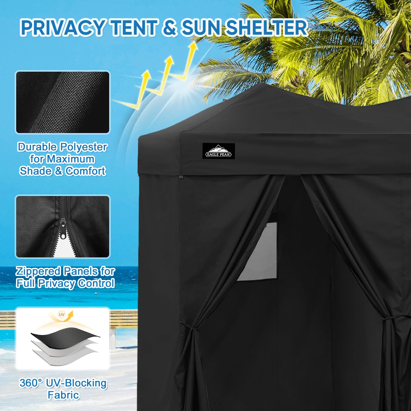 Snapklik.com : EAGLE PEAK Outdoor Changing Room 8x4, 2 Room Pop Up ...