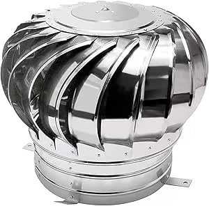 ABBNIA Roof Wind Turbines cap Vent Round No Assembly Required Rotating ...
