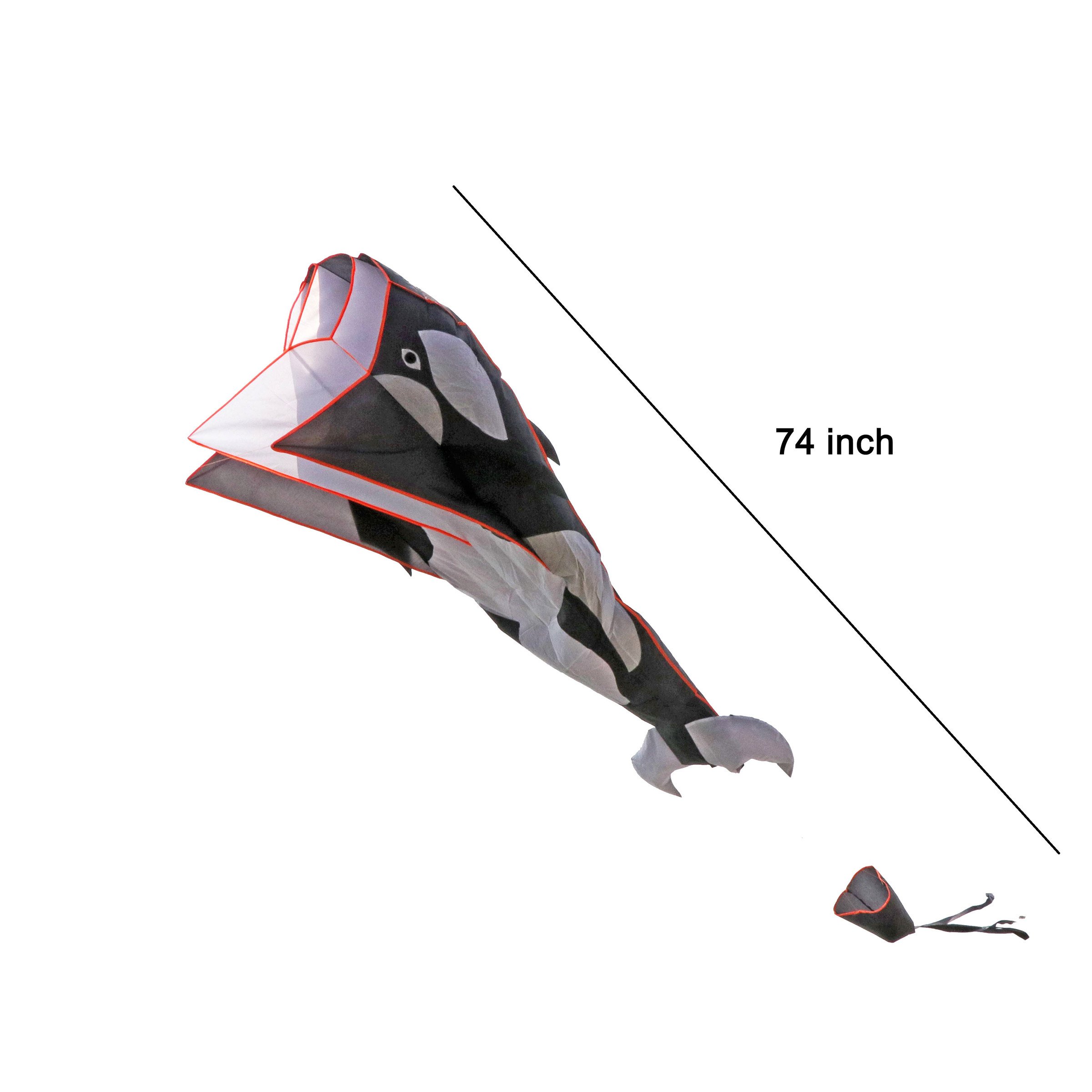 Snapklik.com : Kizh Kite Giant 3D Dolphin Frameless Soft Parafoil Kites ...