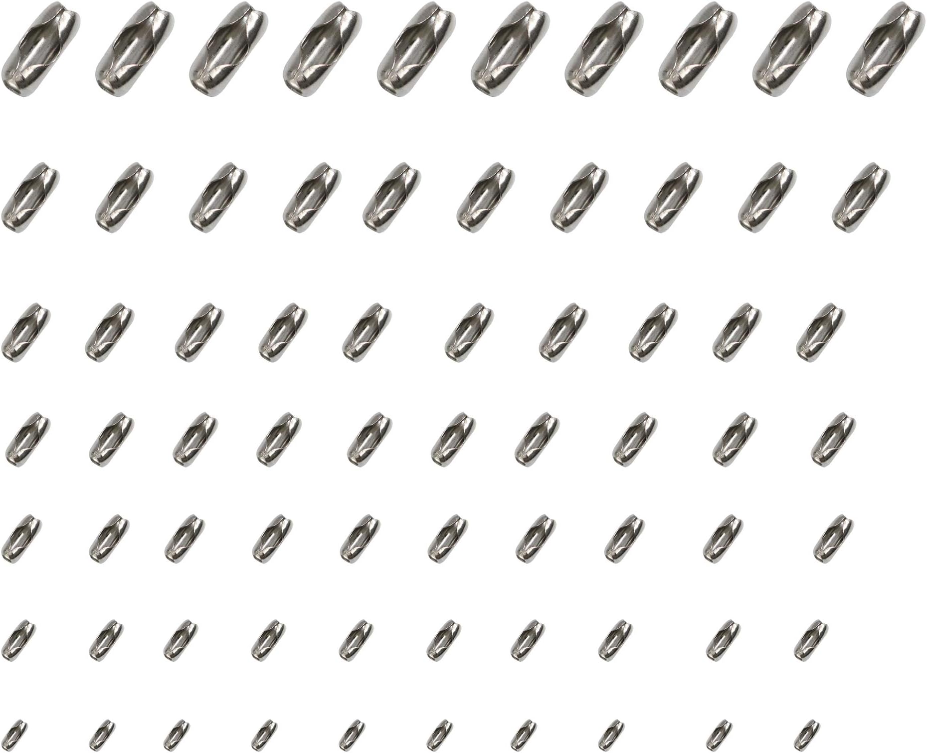 Amazon.com: Silver Tone Stainless Steel Ball Chain Connector Clasps ...