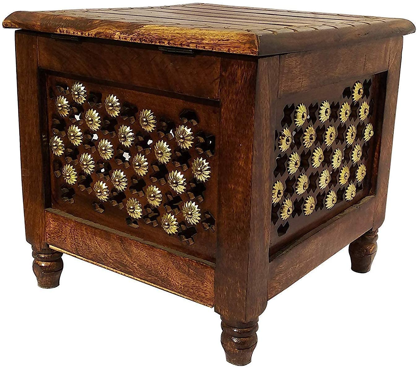 KITH AND KIN TRADERS Square Small Wooden Stool Table Solid Wood Best ...