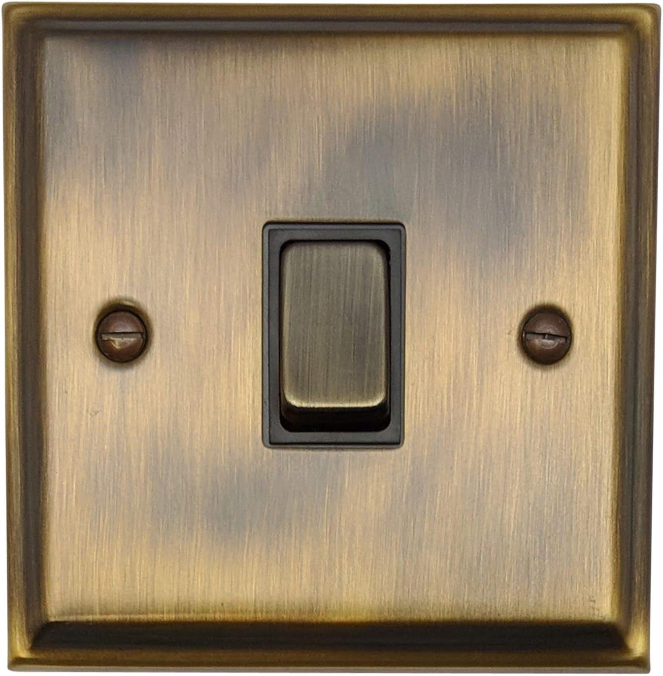 Antiker Deco-Lichtschalter aus Messing (einteiliger Messingschalter ...