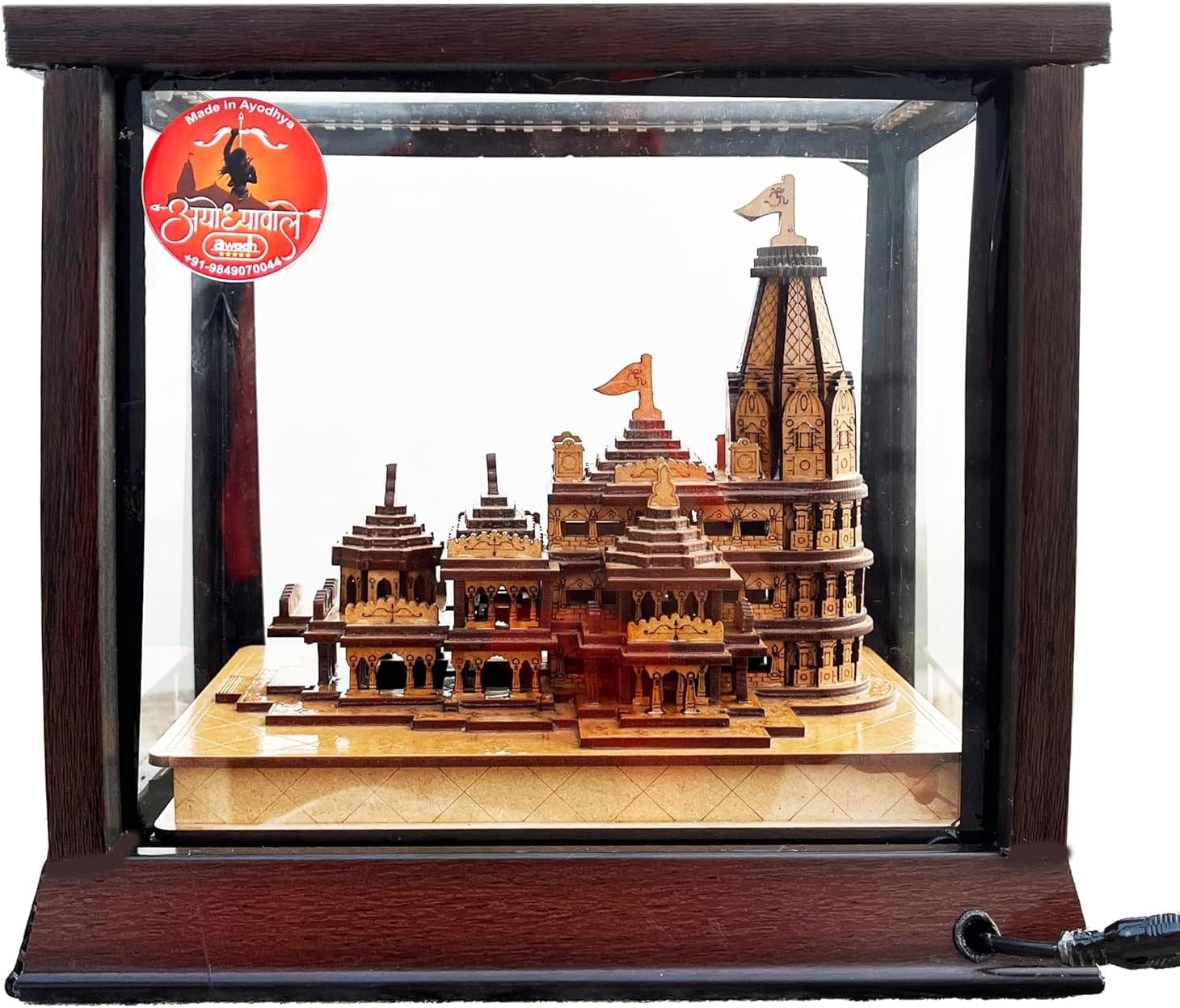 Amazon.com: Awadh Large Size Sri Ram Mandir Ayodhya Wood 3D Temple ...