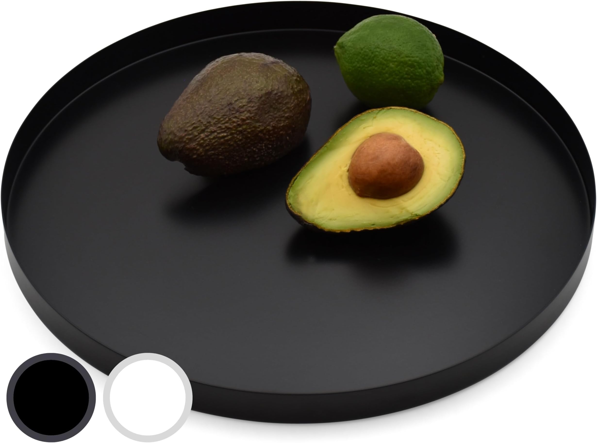 ANBOXIT Deko Tablett, Dekorative Kerzen Tabletts, Schwarzes Rundes ...