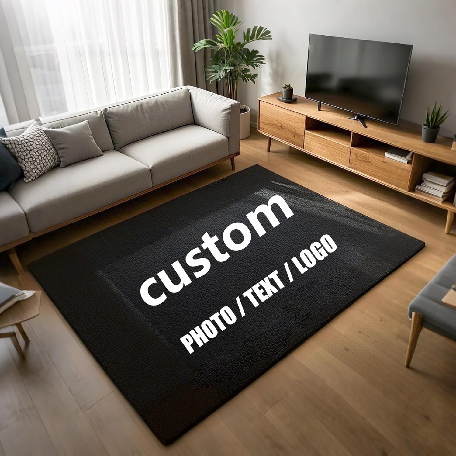 Amazon.com: Keunpeny Custom Rug with Photo Text Logo - Soft, Durable ...