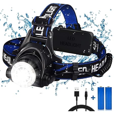 Maloren LED Headlamp Adjustable Headlamp with Rechargeable Battery ...