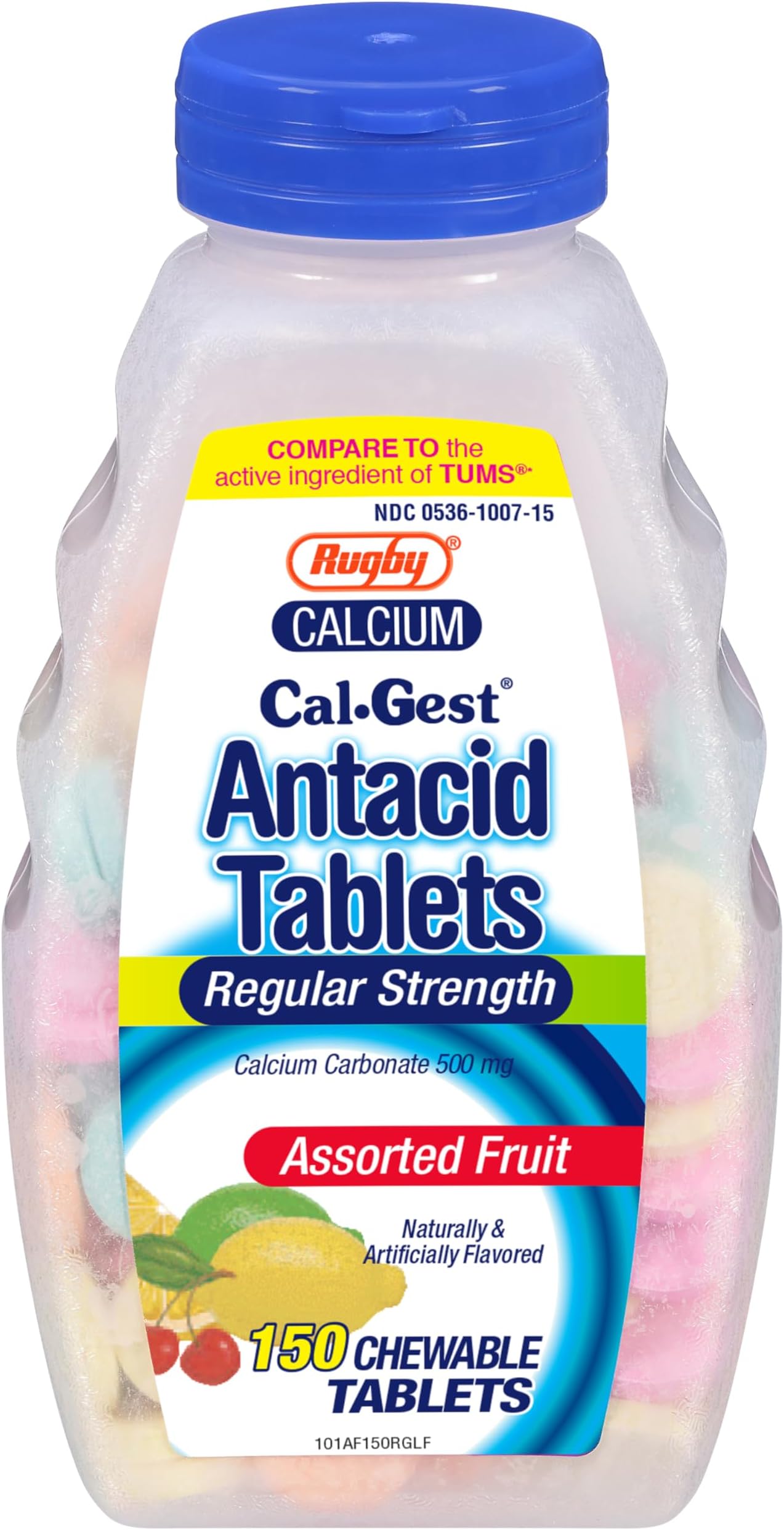 Amazon.com: Rugby Calcium Cal-Gest Antacid Tablets - Regular Strength ...