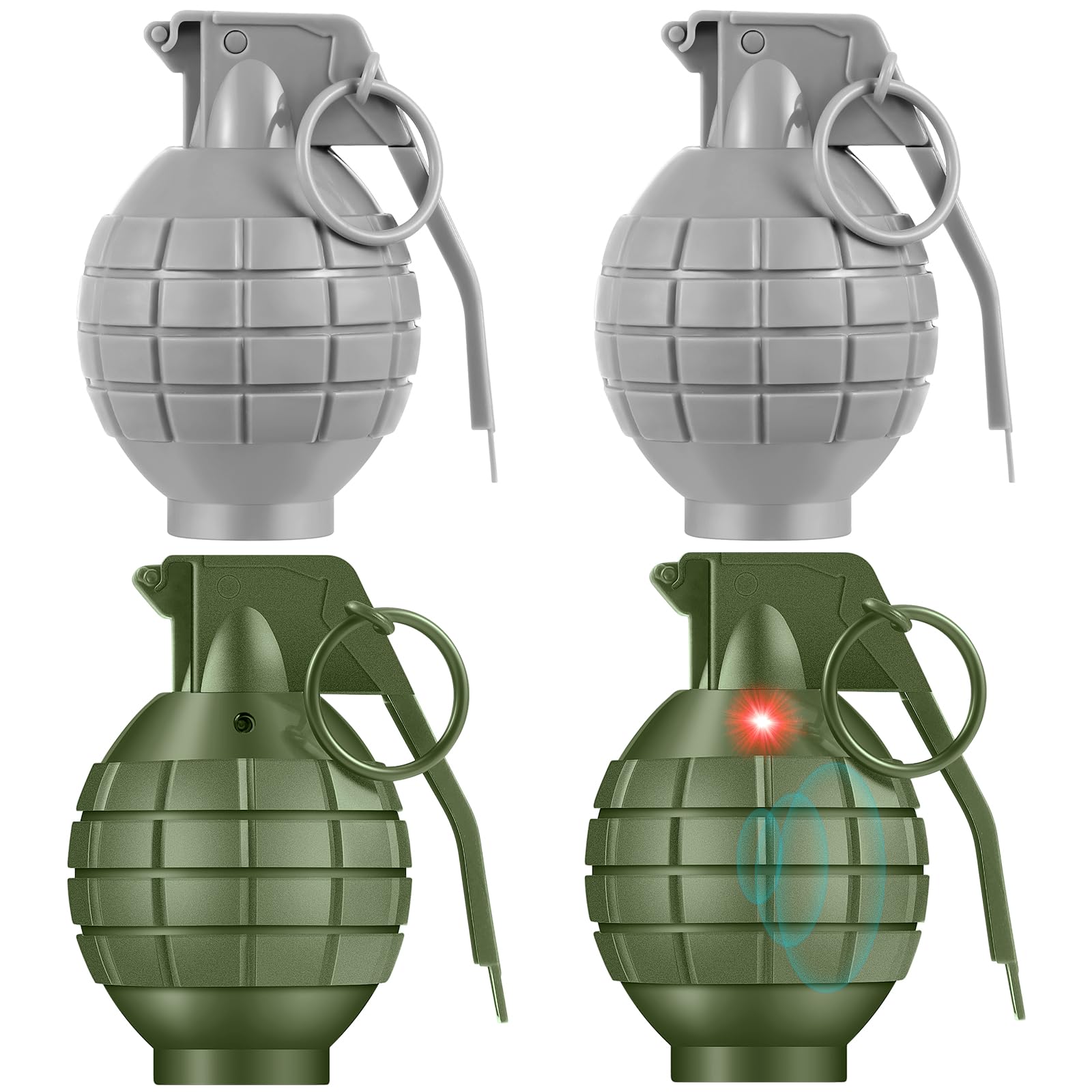 Amazon.com: Sratte 4 Pcs Plastic Hand Grenades with Realistic Sound ...