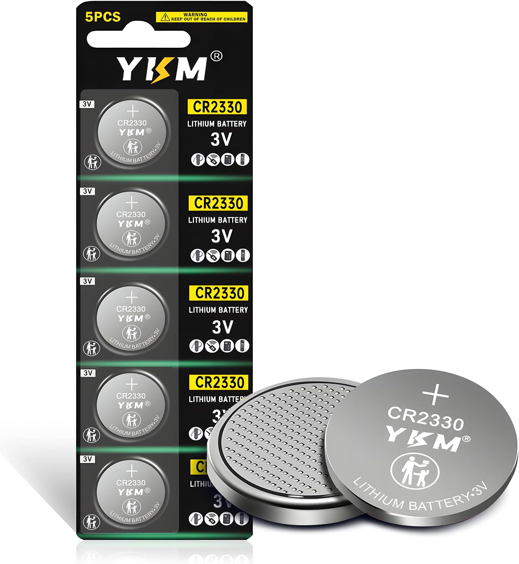 Amazon.com: YKM CR2330 Battery 2330 ECR2330 BR2330 3V Lithium Battery ...
