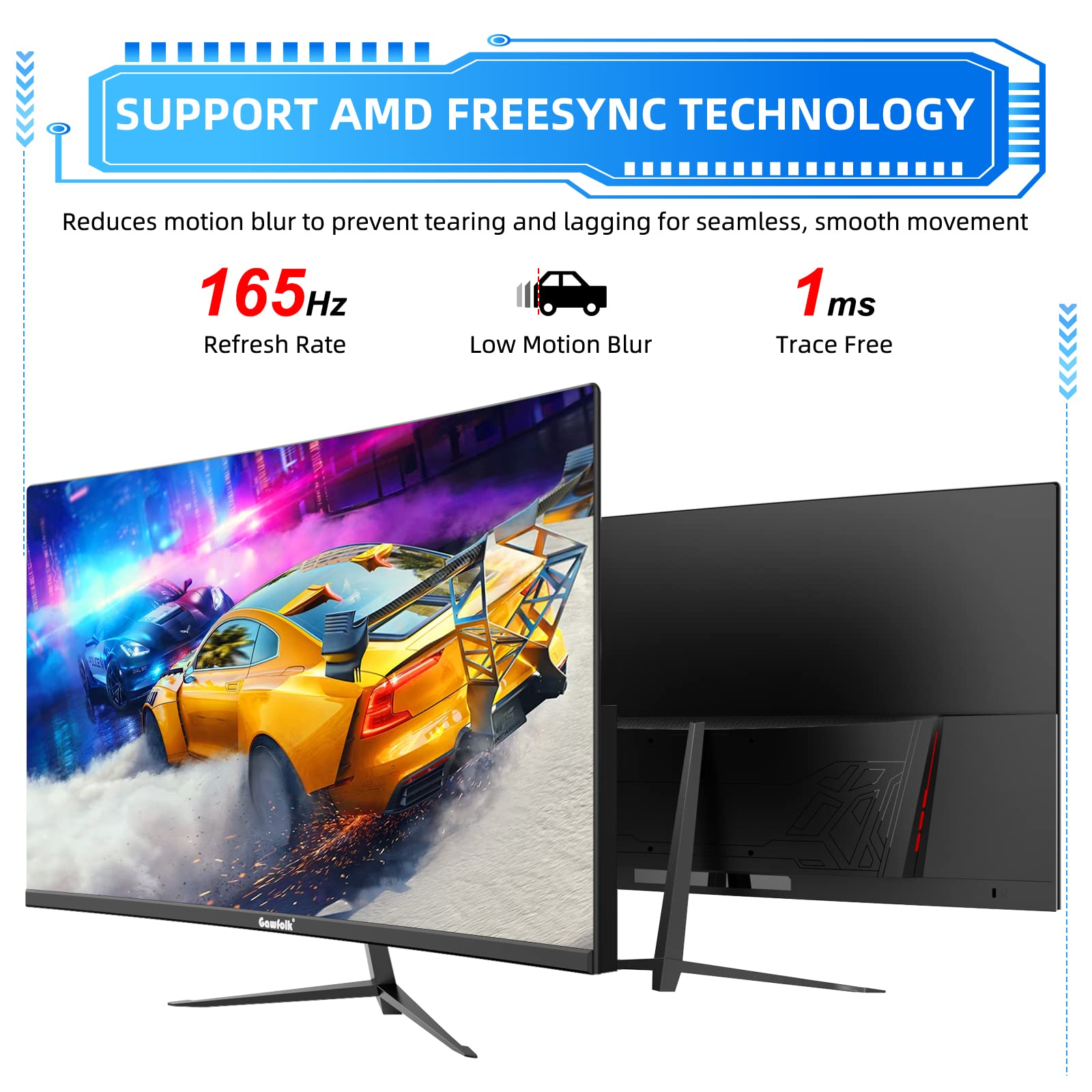 Snapklik.com : Gawfolk Curved 27 Inch Gaming Monitor 144hz/180hz PC ...
