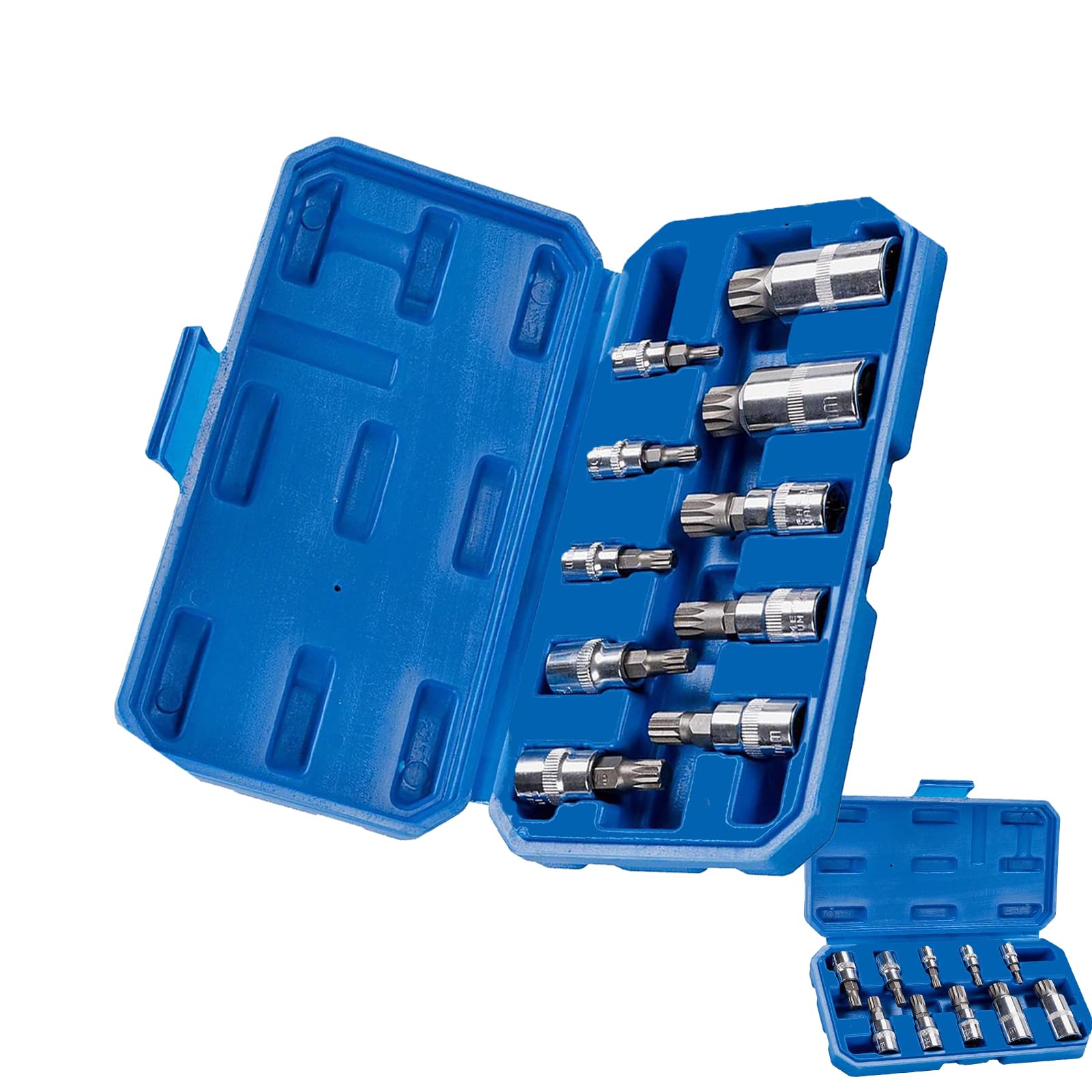 UNGFEI 20 PCS M4 - M18 Spline Socket Set, Torx Bit Set, 1/4", 3/8" & 1/ ...