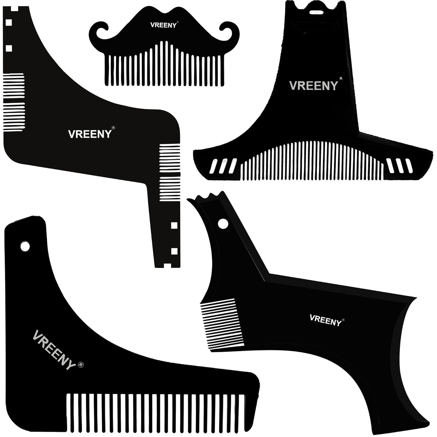 VREENY Beard Shaper Tool Comb Beard Shaping tool Beard Comb for Men ...