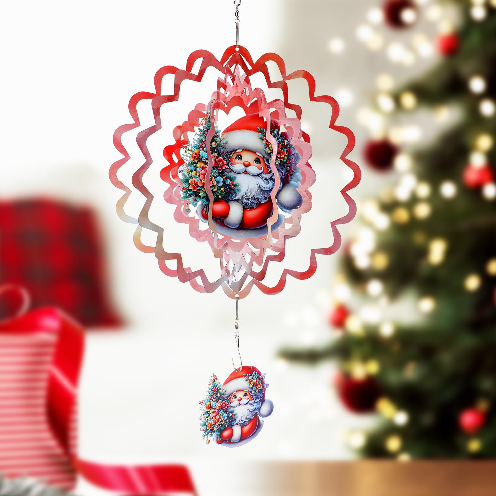 Amazon.com: Christmas Hanging Wind Spinners Outdoor - Santa Claus ...