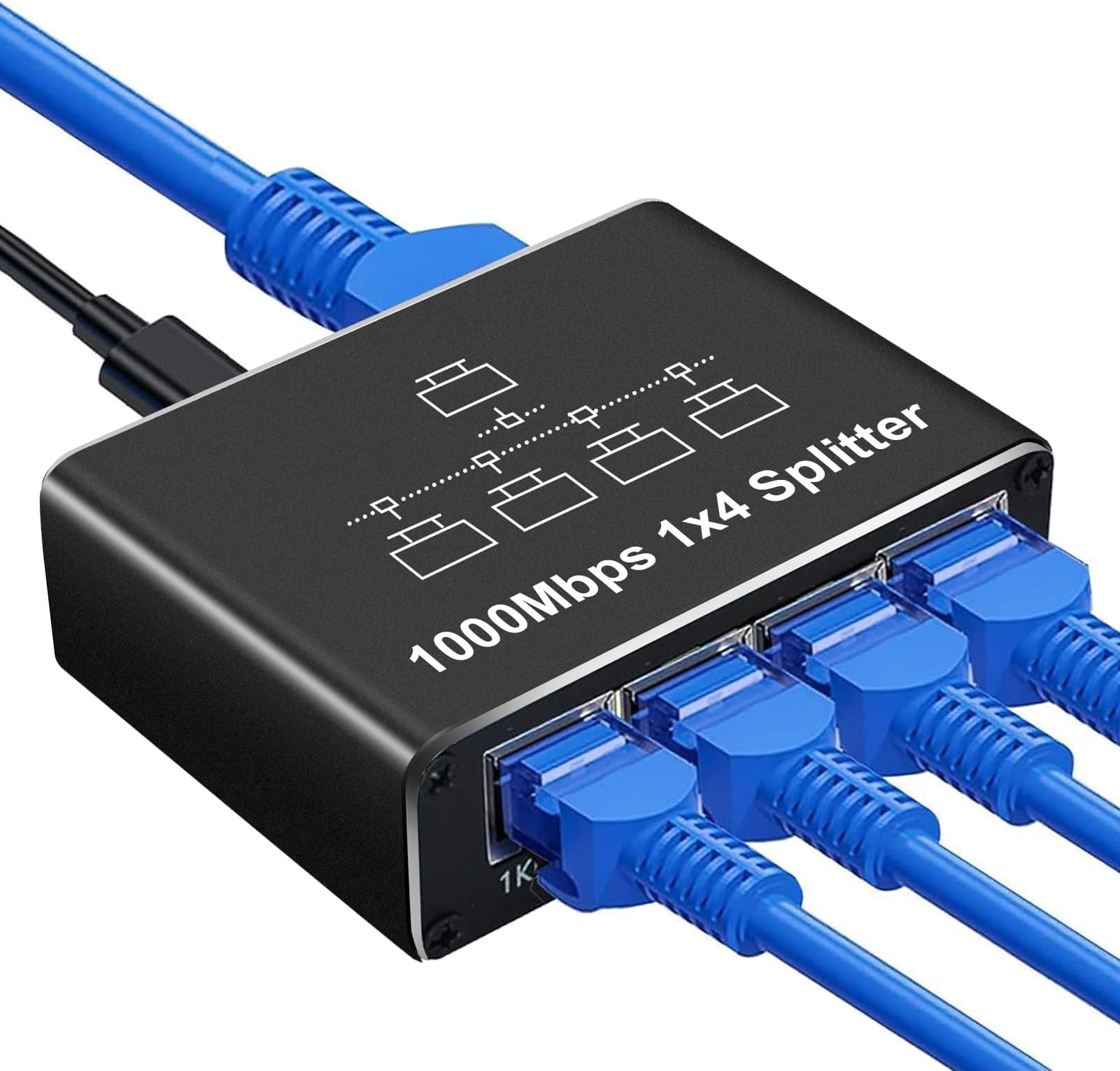 Multiprise RJ45,Switch Ethernet 1 à 4 1000Mbps,Répartiteur Ethernet ...