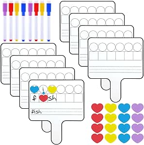 Amazon.com: Jetec 8 Pcs Magnetic Paddle Set Phonemic Awareness Dry ...