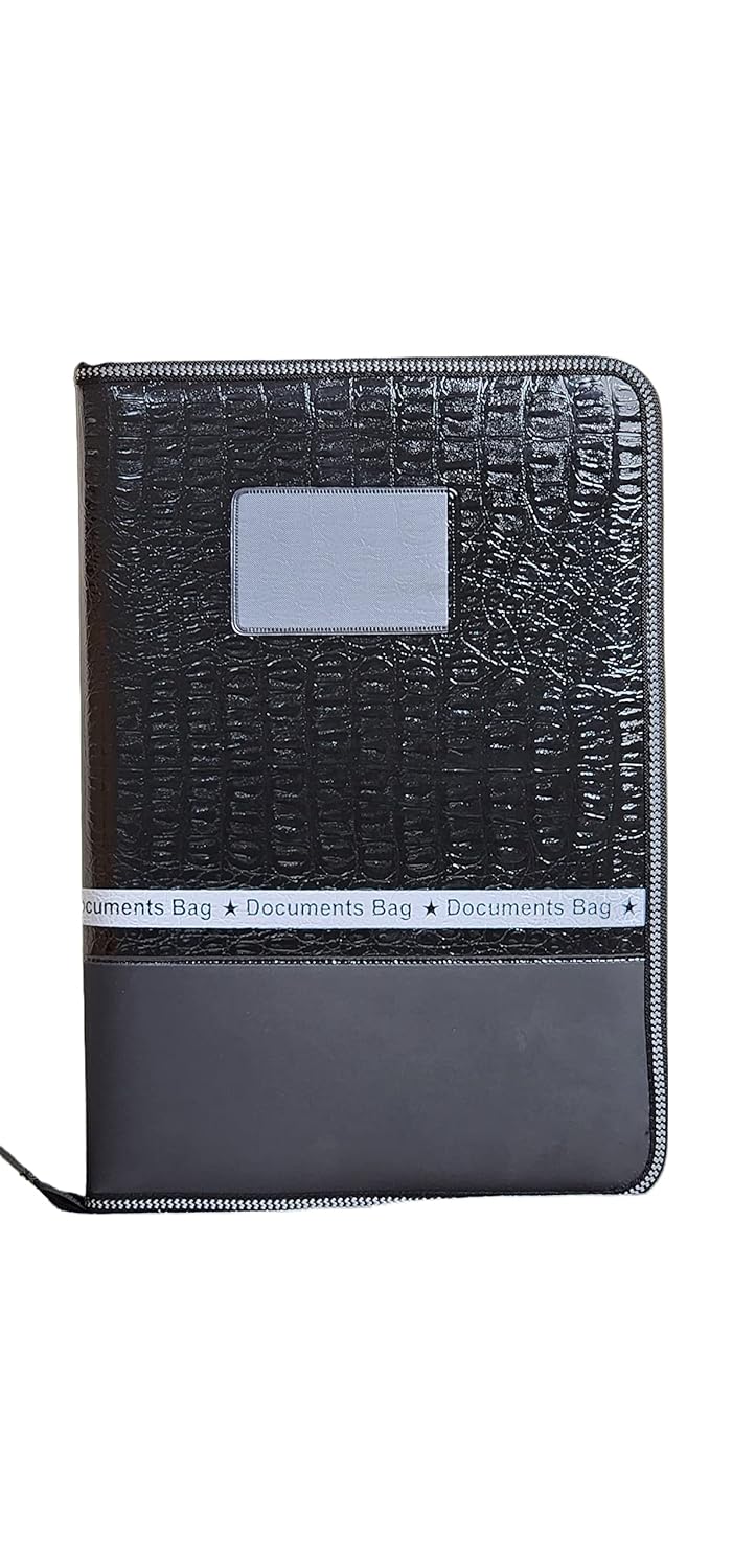 Dacto2pick® PU Leather Zip File and Folder, Professional A4 Size Star ...