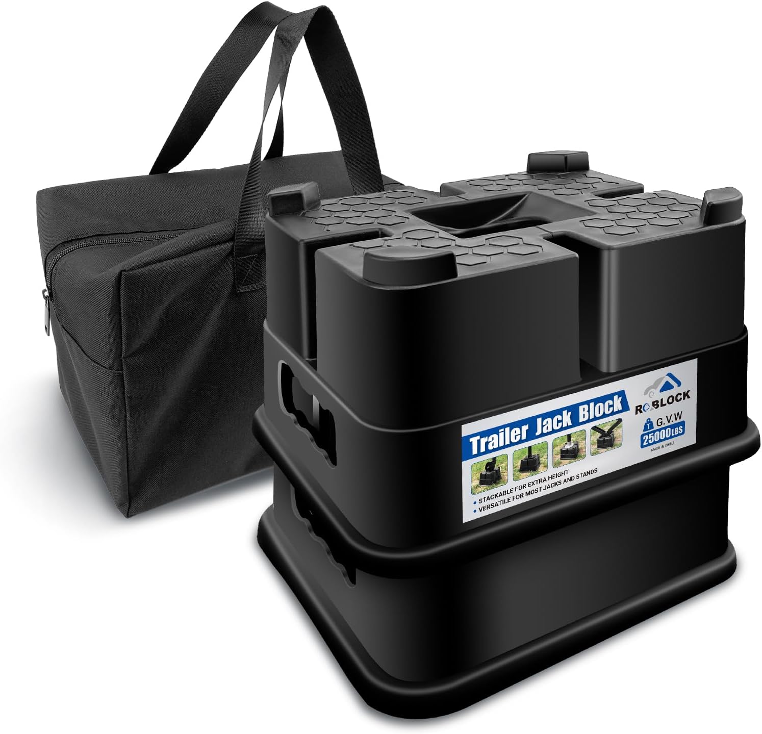 ROBLOCK Trailer Jack Block, 2 Pack RV Camper Stabilizer Blocks Travel ...