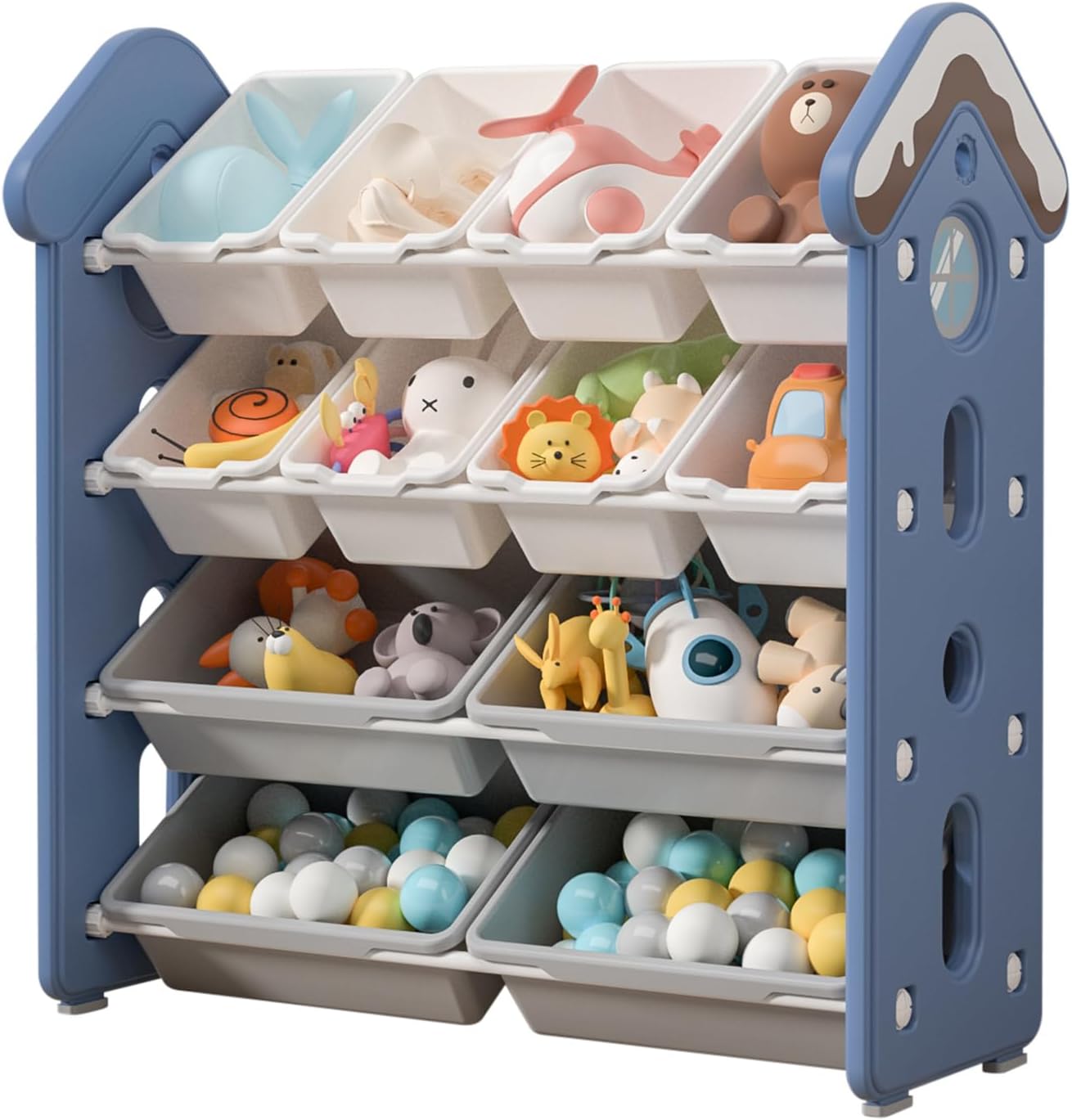 Amazon.com: UNICOO® Kids Candy House 4-Tier Toy Storage Cabinet ...